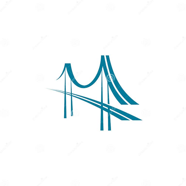 Simple Bridge Logo Template Stock Vector - Illustration of blue, design ...