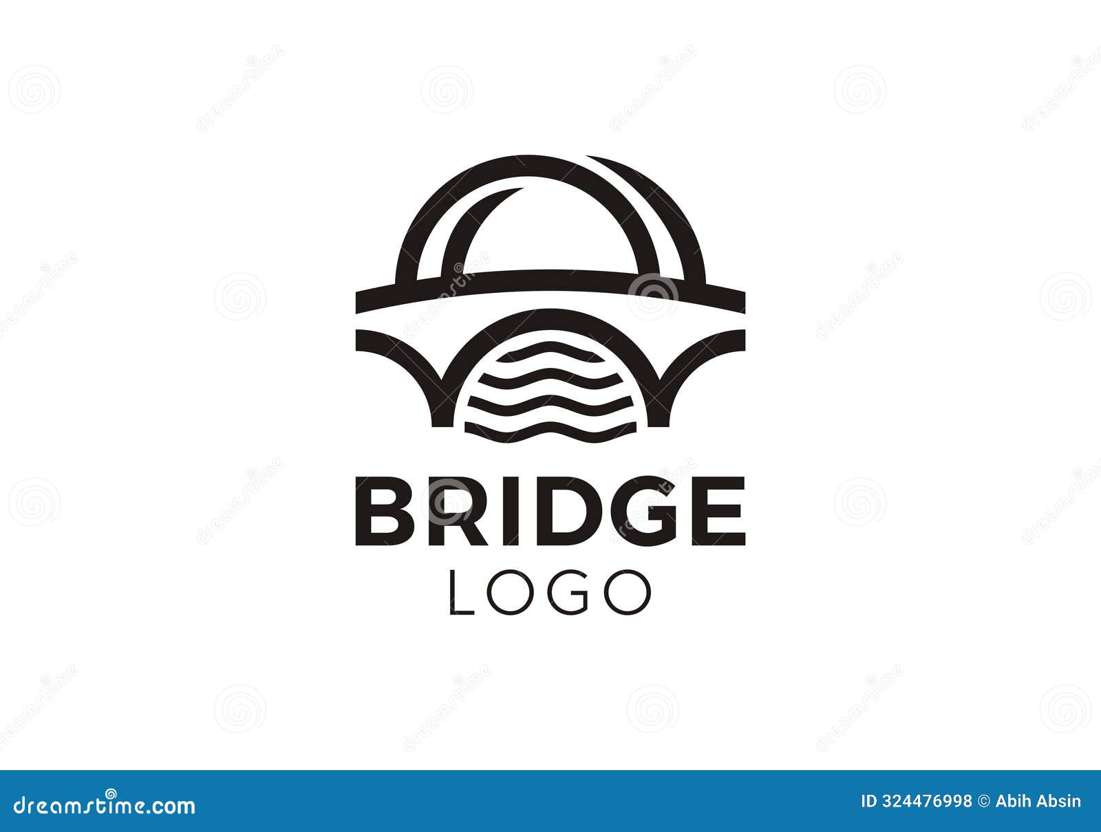 Simple Bridge with River Logo Vector Design Stock Illustration ...