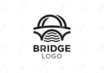 Simple Bridge with River Logo Vector Design Stock Illustration ...