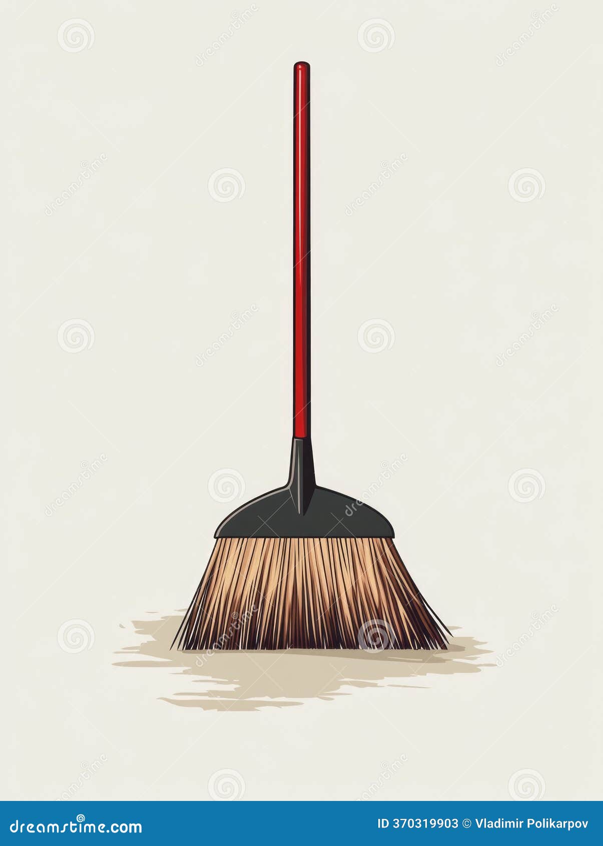 Simple Broom. Halloween Doodle Cute Sticker. Coloring Page Line Art ...