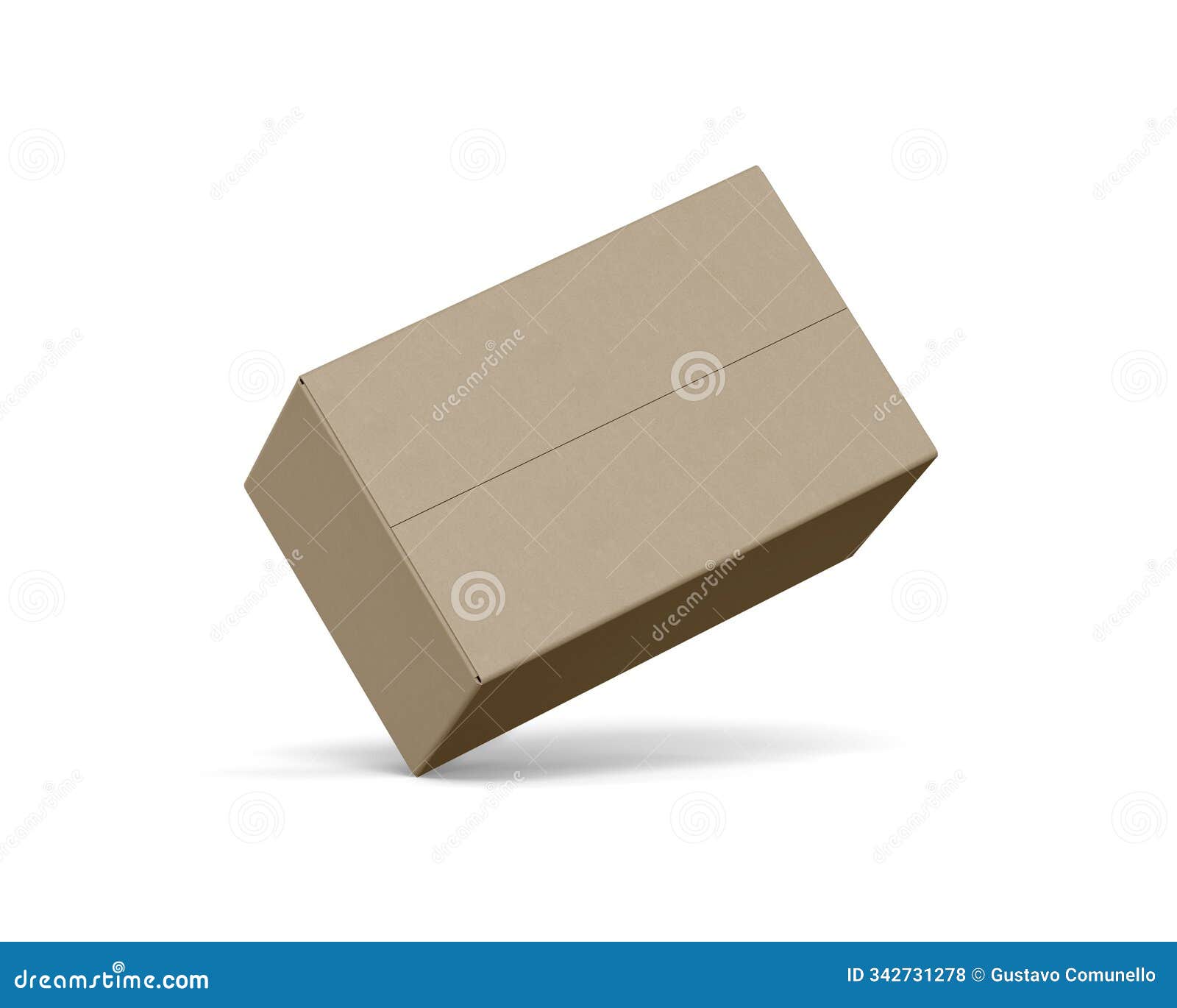 Simple Brown Cardboard Box with Shadow Beneath it Stock Illustration ...