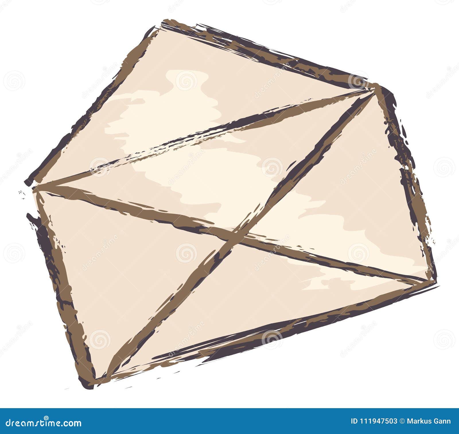 Simple Brown Envelope Sketch Stock Illustration - Illustration of naive ...