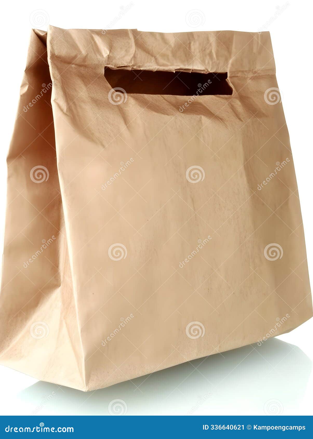 A Simple Brown Paper Bag with a Cut-out Handle, Suitable for Carrying ...
