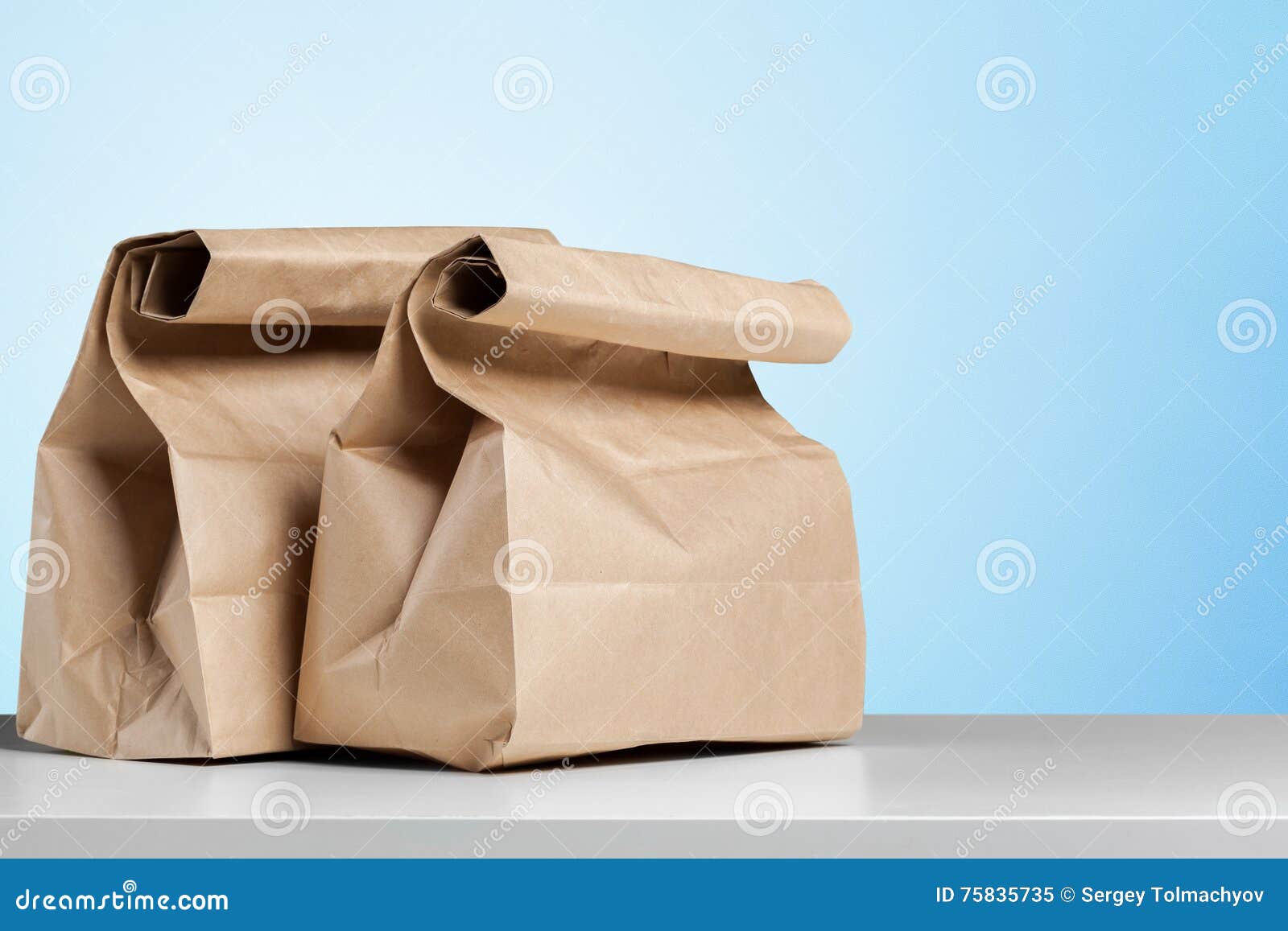 Simple brown paper bag stock image. Image of border, empty - 75835735