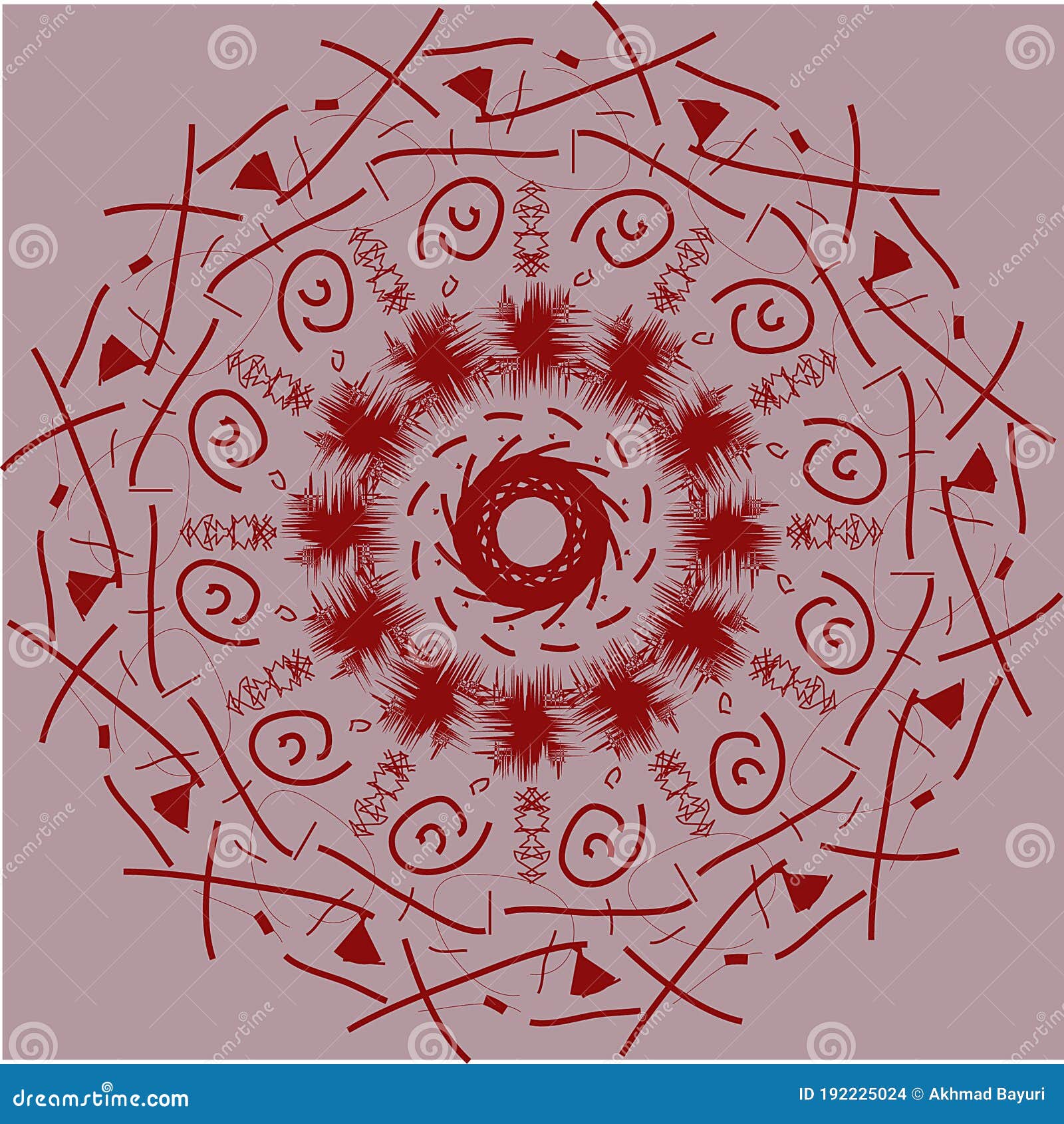 Simple Brown Scribble Swirl Pattern Ornament Stock Illustration ...