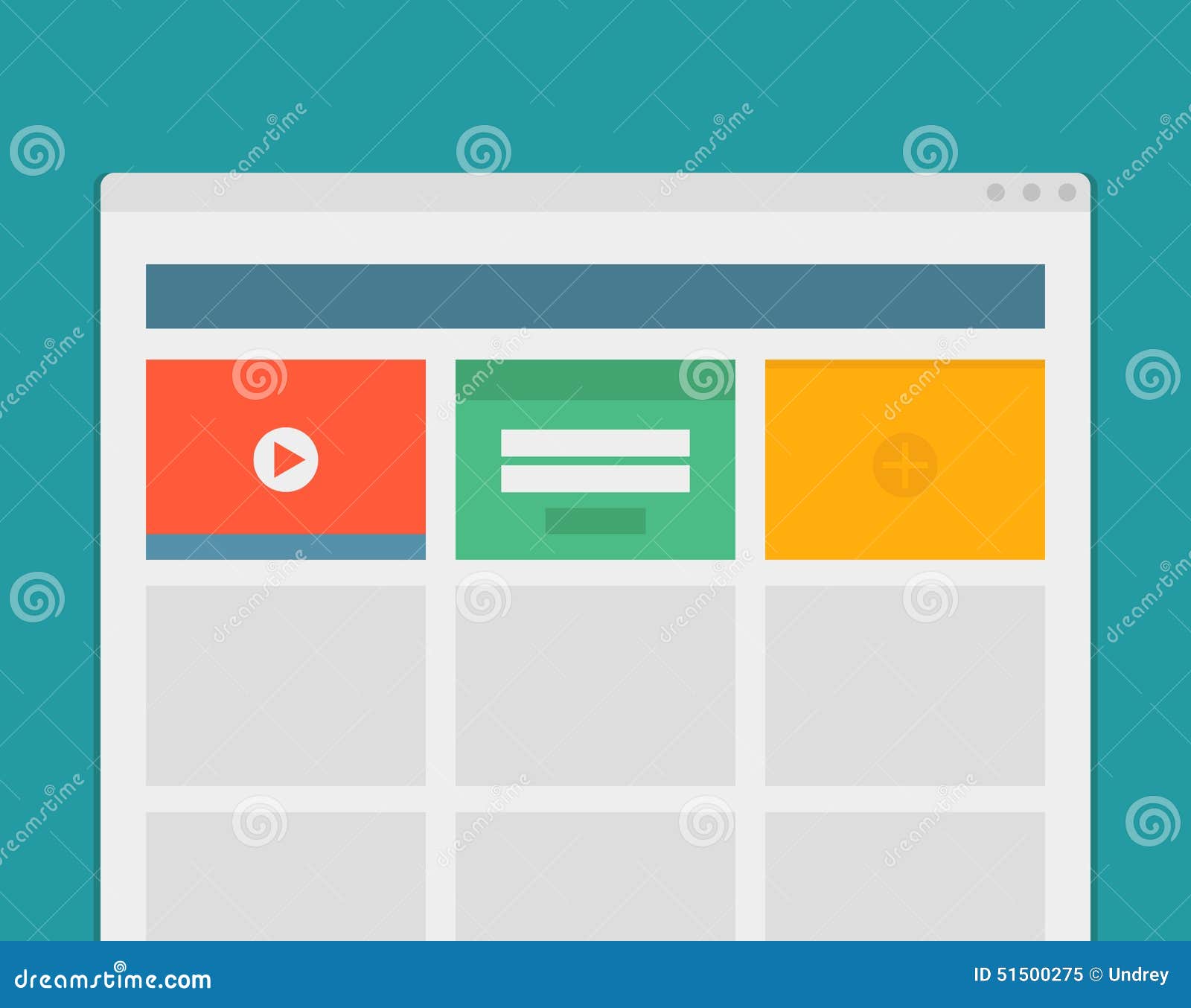 Simple Browser Window Create Website on Blue Stock Vector ...