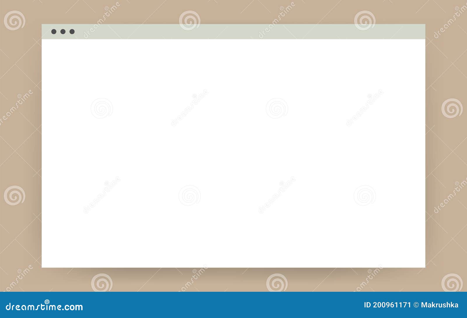 Simple Browser Window. Isolated Computer Web Site Mockup. Blank Webpage ...