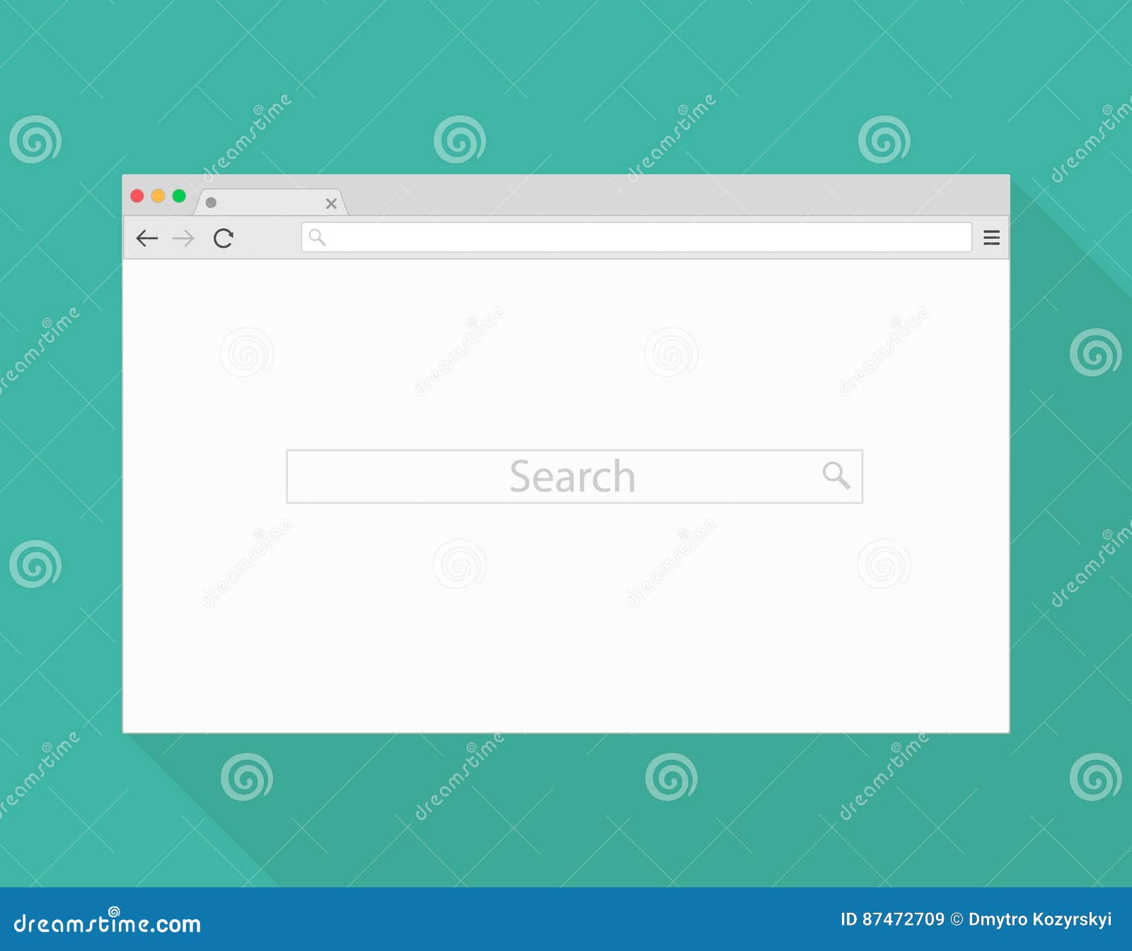 Web Simple Set Of Browser Window White, Green Background, Mock-up ...