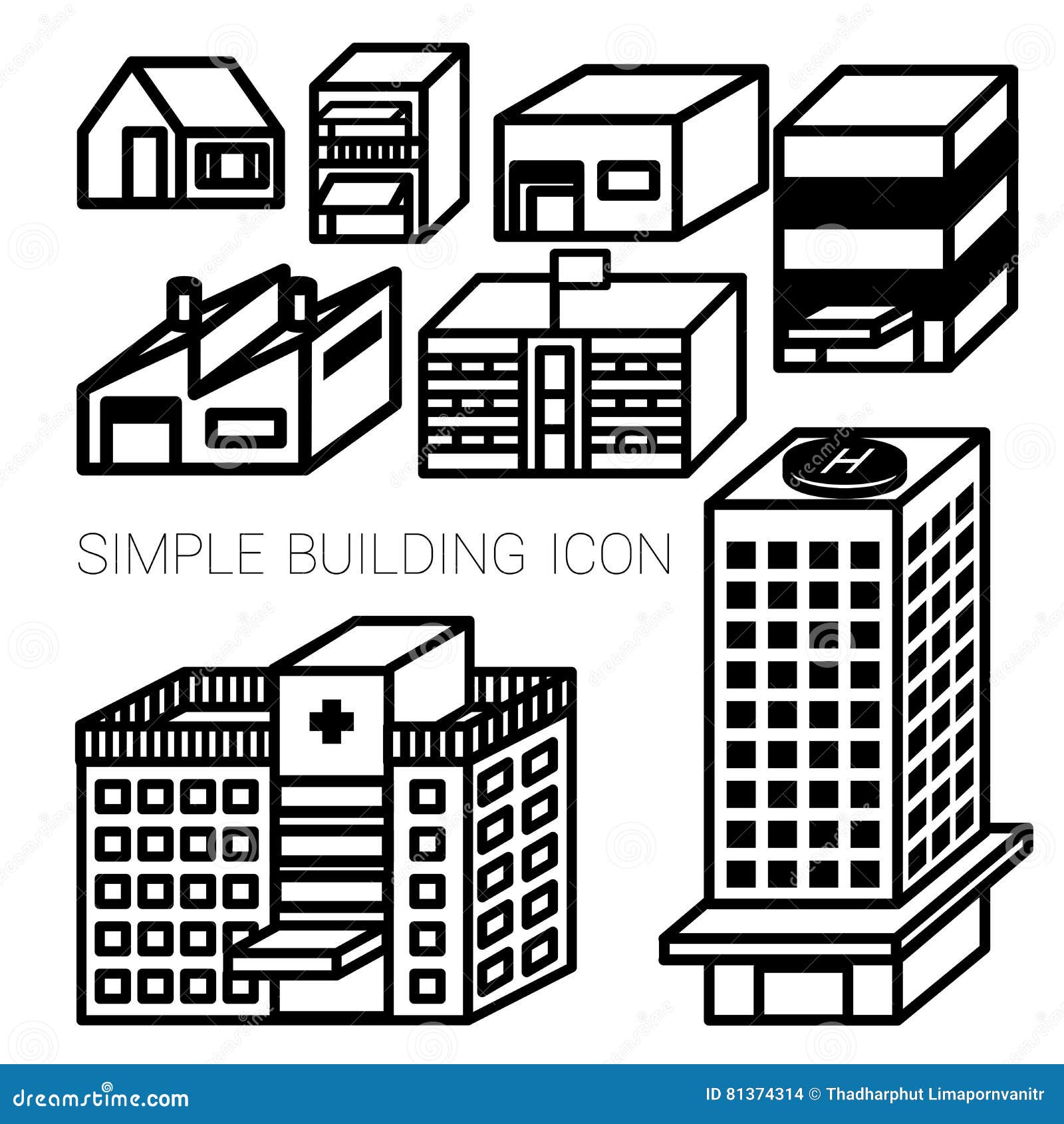 SIMPLE BUILDING ICON stock vector. Illustration of place - 81374314