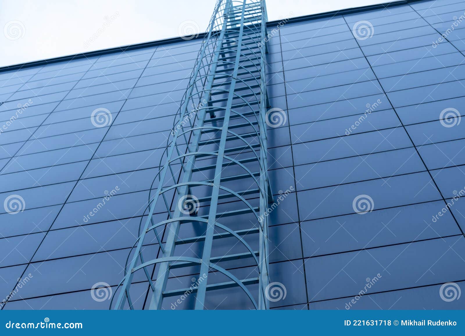 A Simple Building Outdoors, Fire Escape Ladder, Emergency Exit Stock ...