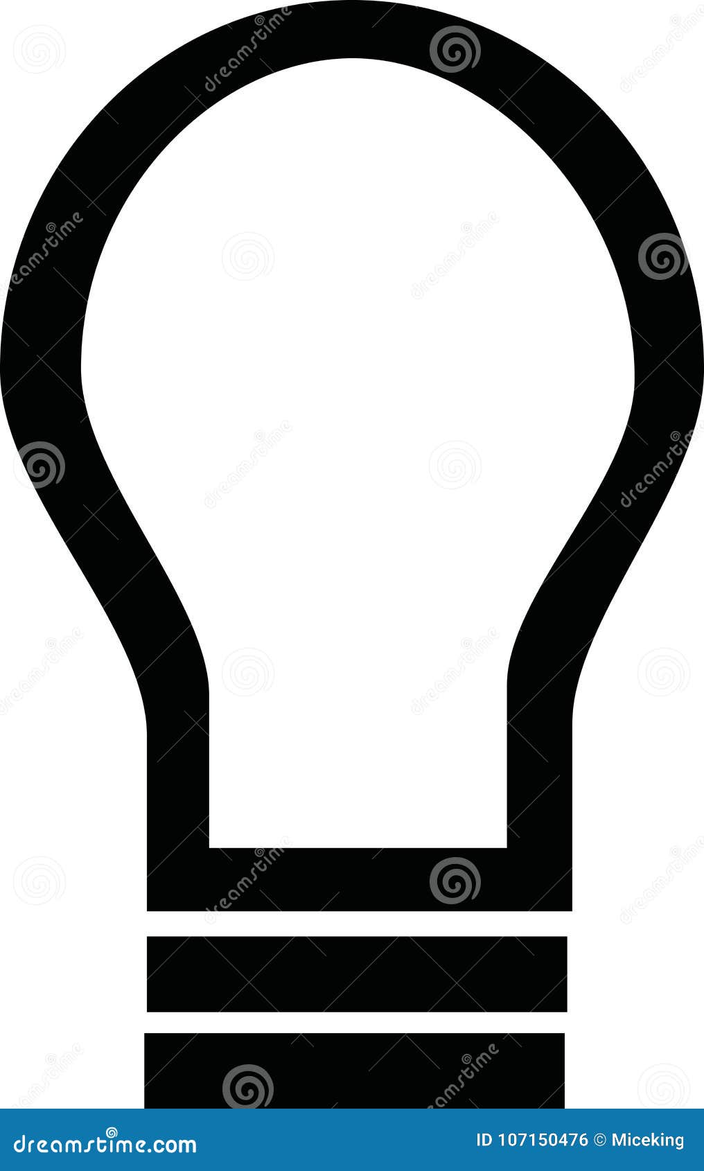 Simple bulb icon stock illustration. Illustration of lamp - 107150476