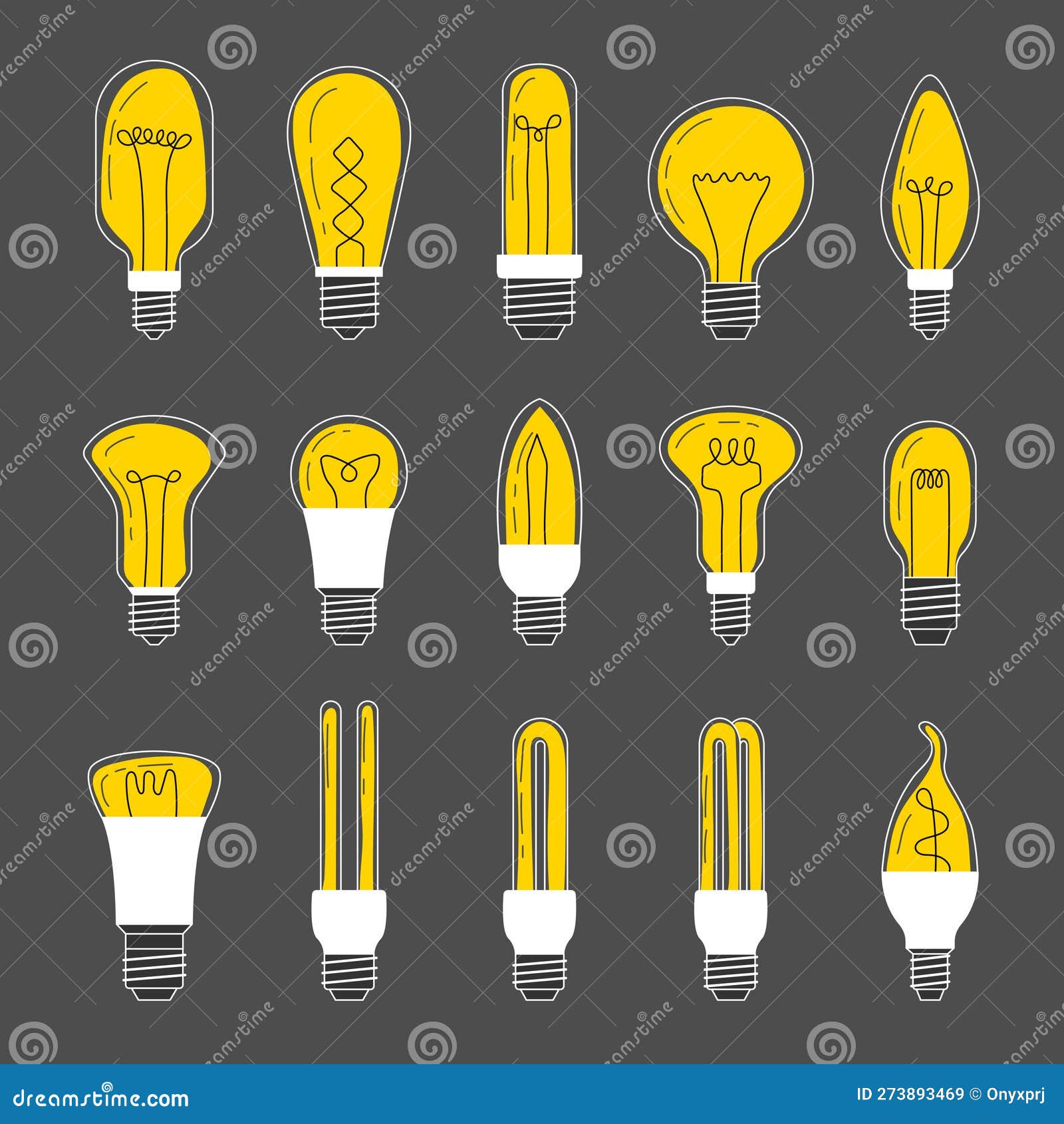 Simple Bulbs. Electricity Items Bulbs Illustrations Energy Technology ...