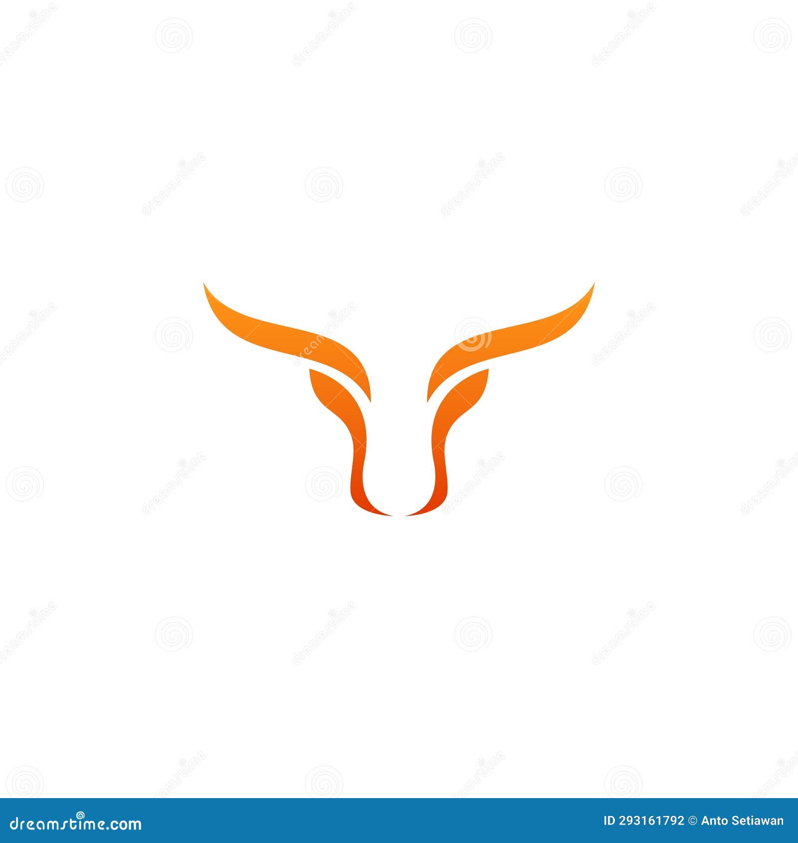 Simple Bull Head Logo Design Stock Vector - Illustration of vector ...