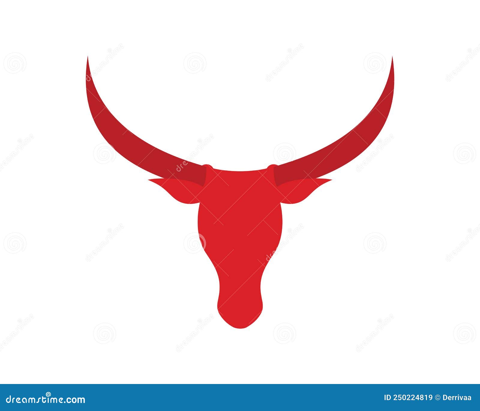 Simple Bull Head Symbol with Red Color Stock Vector - Illustration of ...