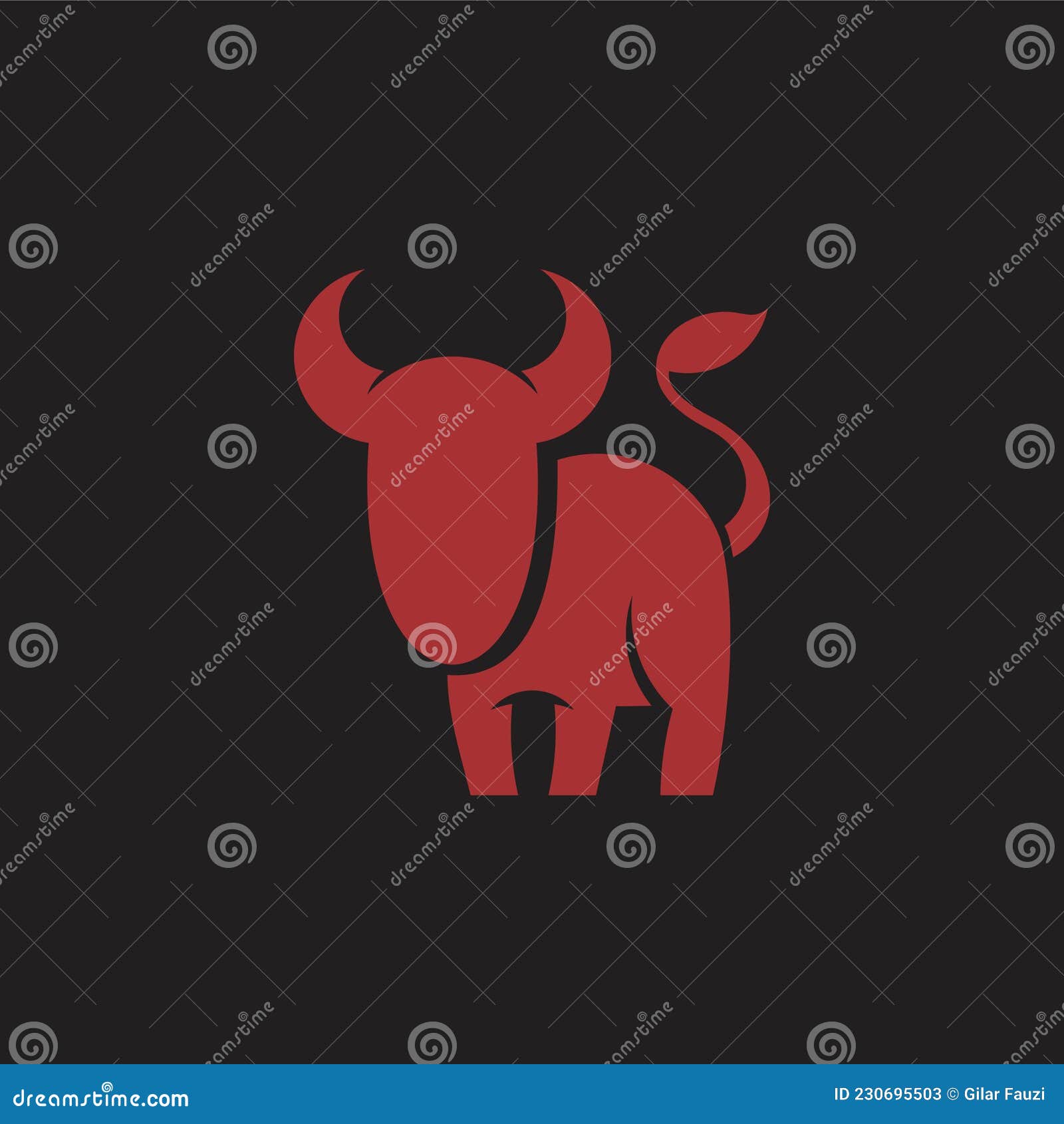 Simple bull logo stock vector. Illustration of drawing - 230695503
