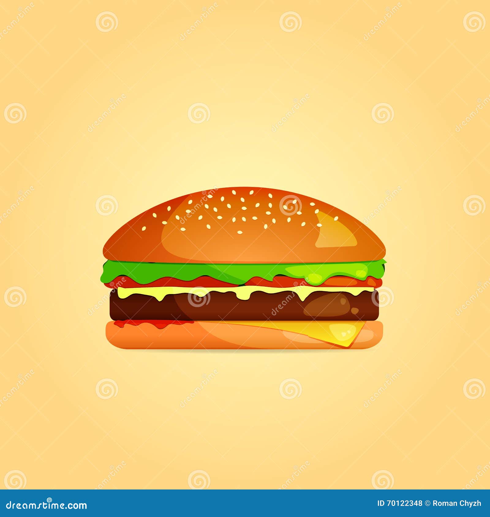 Simple Burger Icon. Vector Eps 10 Stock Vector - Illustration of lunch ...