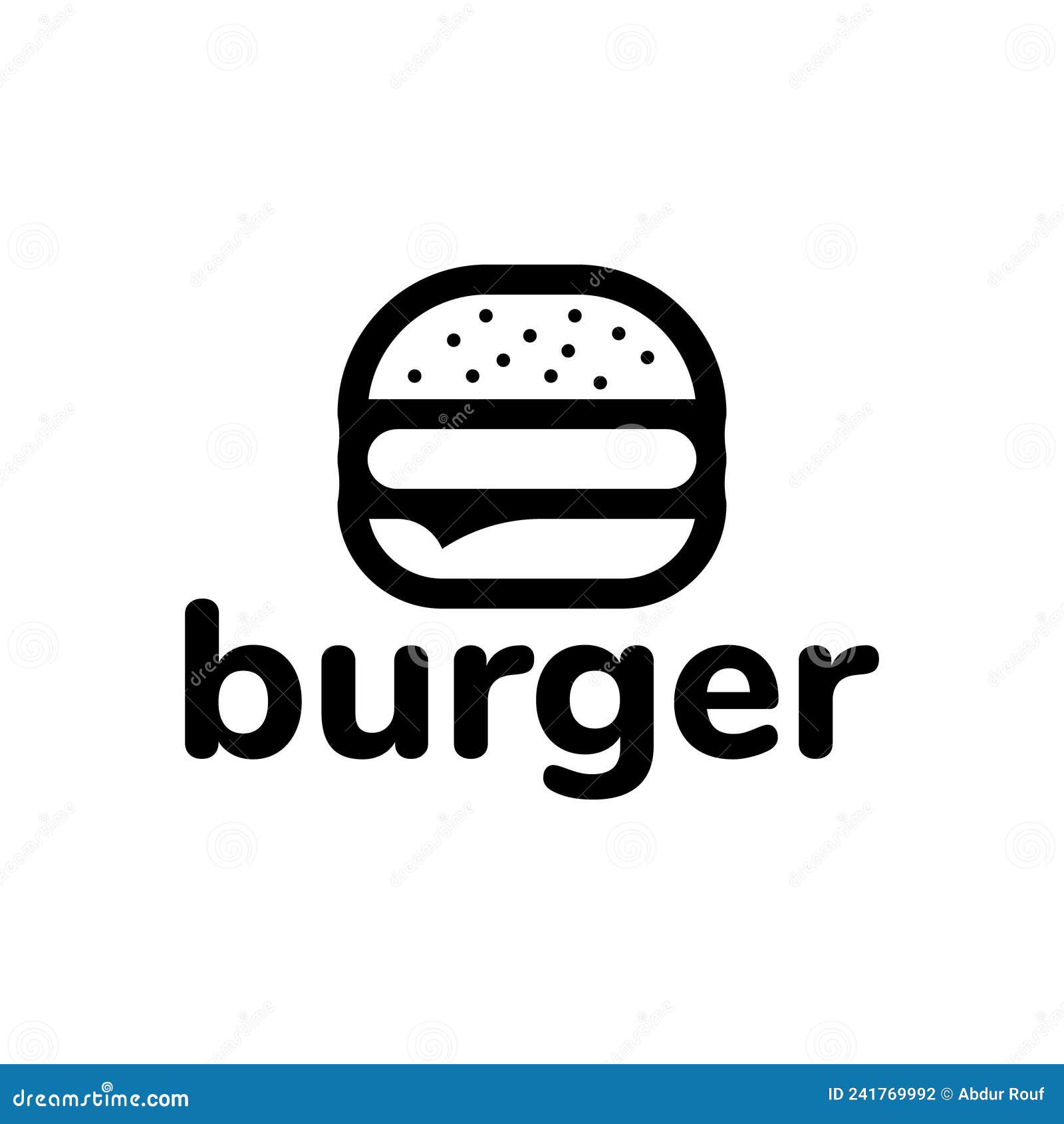 Simple burger logo design stock vector. Illustration of emblem - 241769992