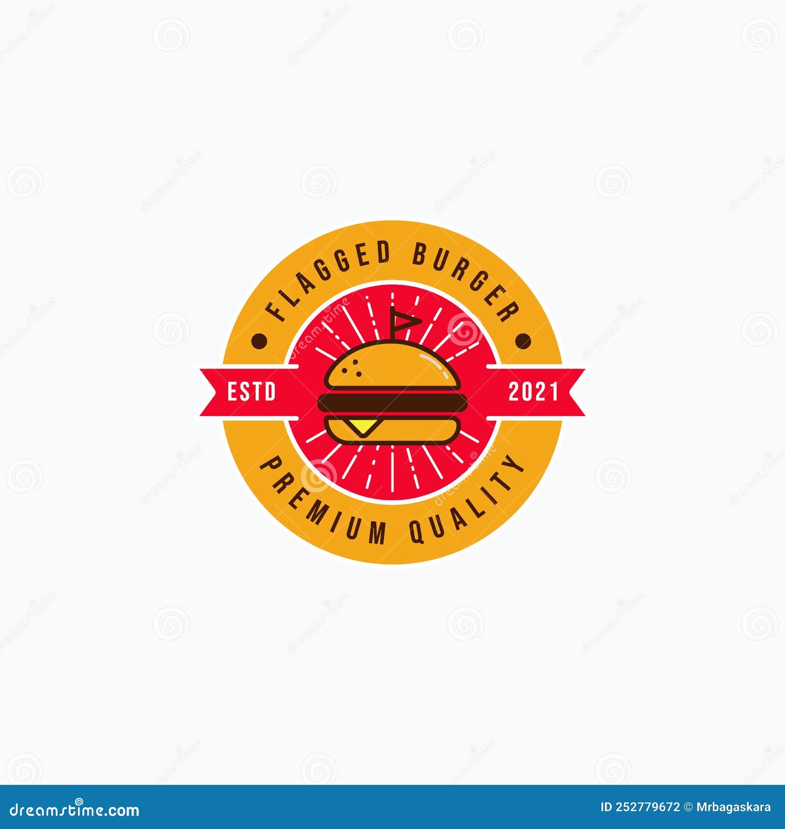 Simple Burger Restaurant Logo Vector Illustration Design. Modern Cafe ...
