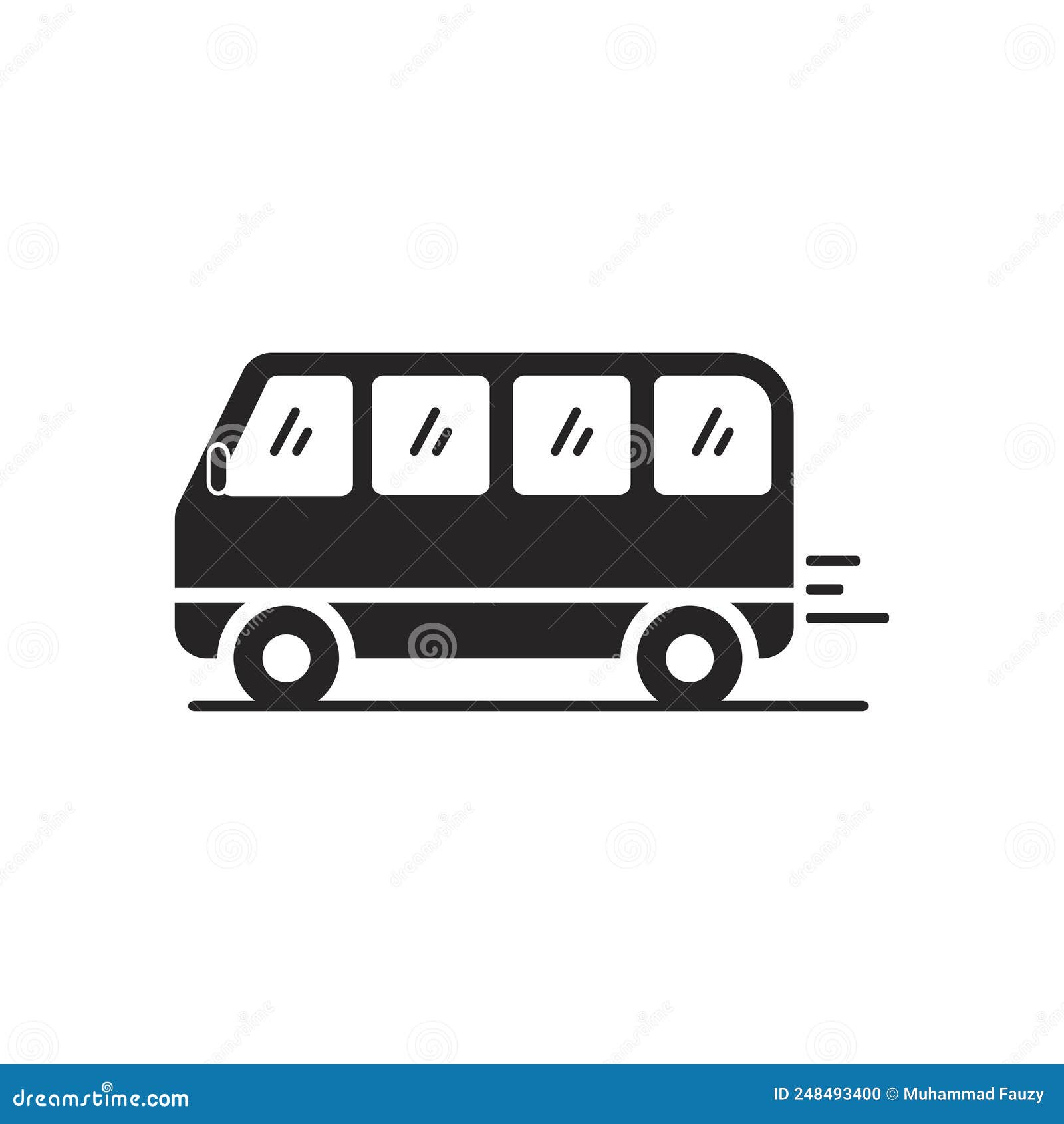 Simple Bus Icon in Black Design Stock Vector - Illustration of icon ...