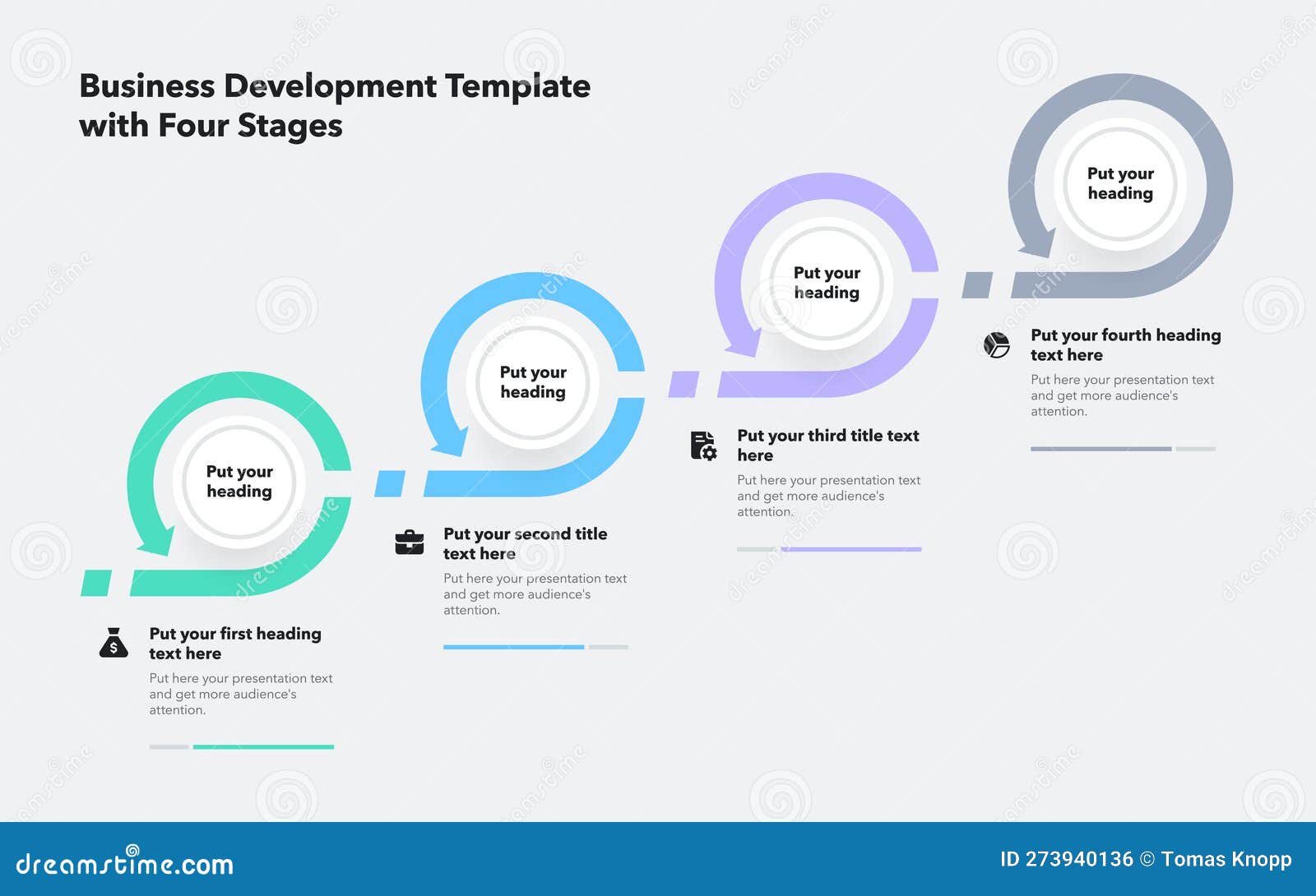 Simple Business Development Template with Four Stages Stock Vector ...