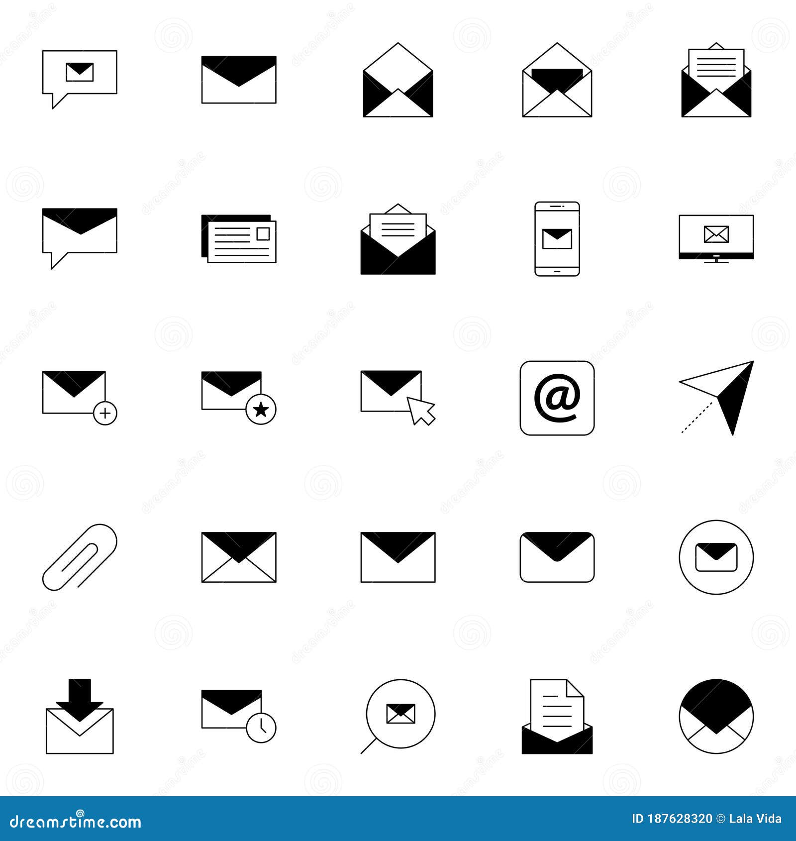 Business Email Icons Set. Simple Set of Email, Envelope, Business ...
