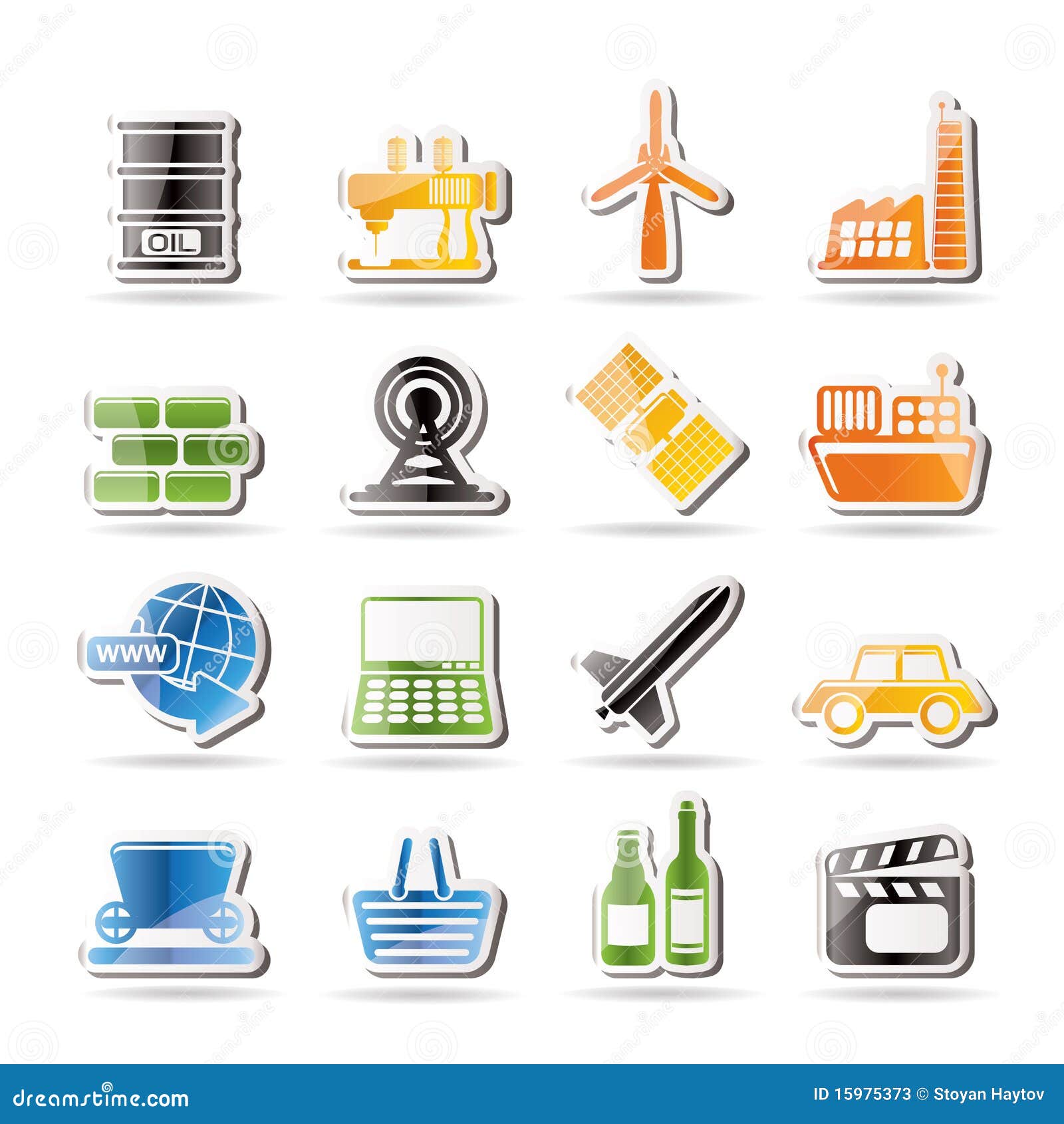 Simple Business and Industry Icons Stock Vector - Illustration of ...