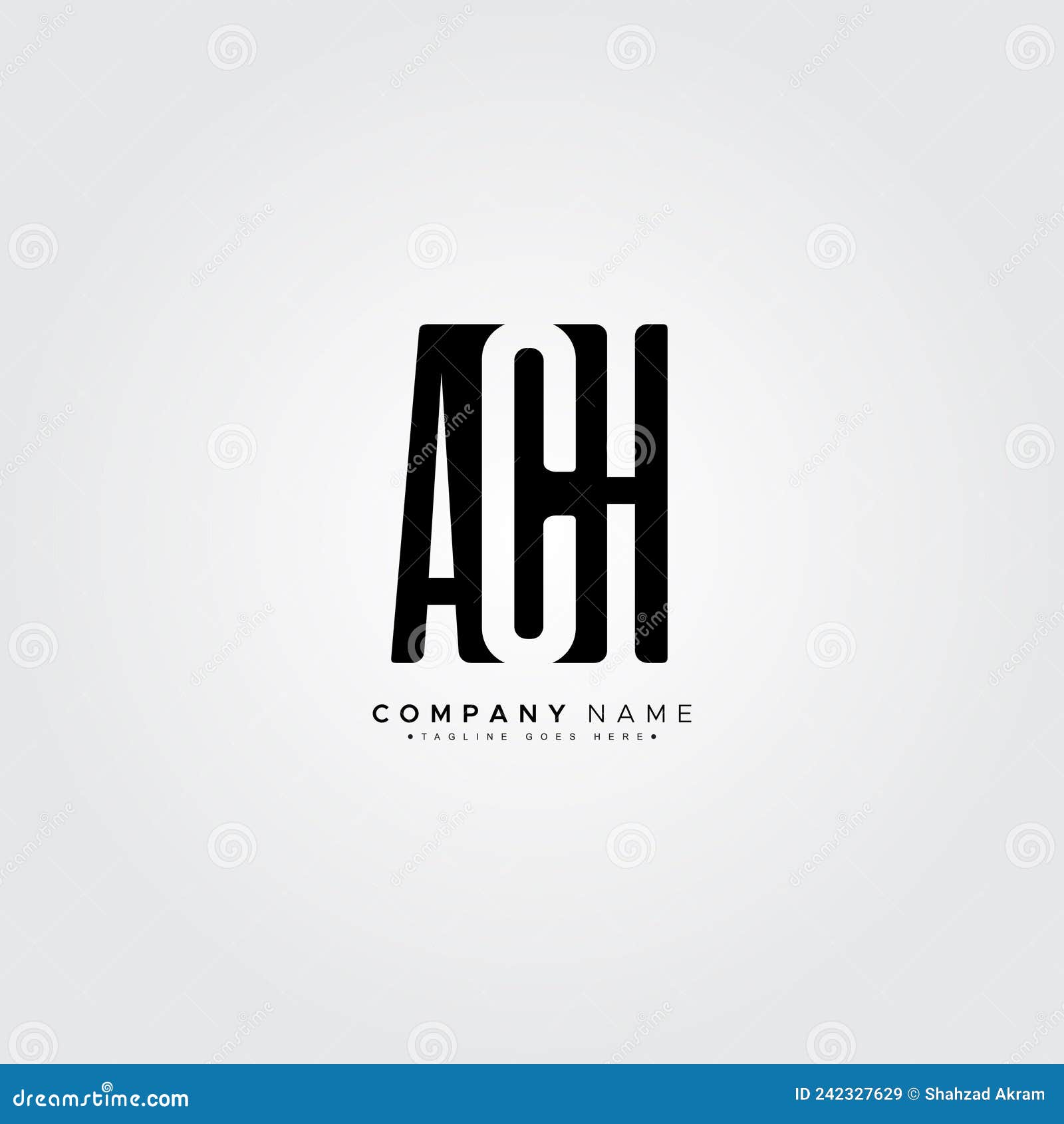 Simple Business Logo For Initial Letter ACH - Alphabet Logo Cartoon ...