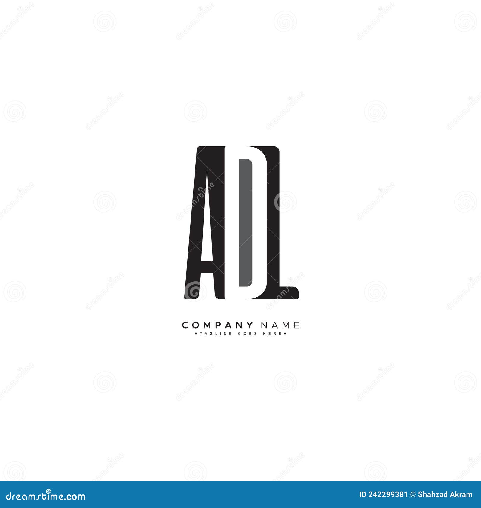 Simple Business Logo for Initial Letter ADL - Alphabet Logo Stock ...