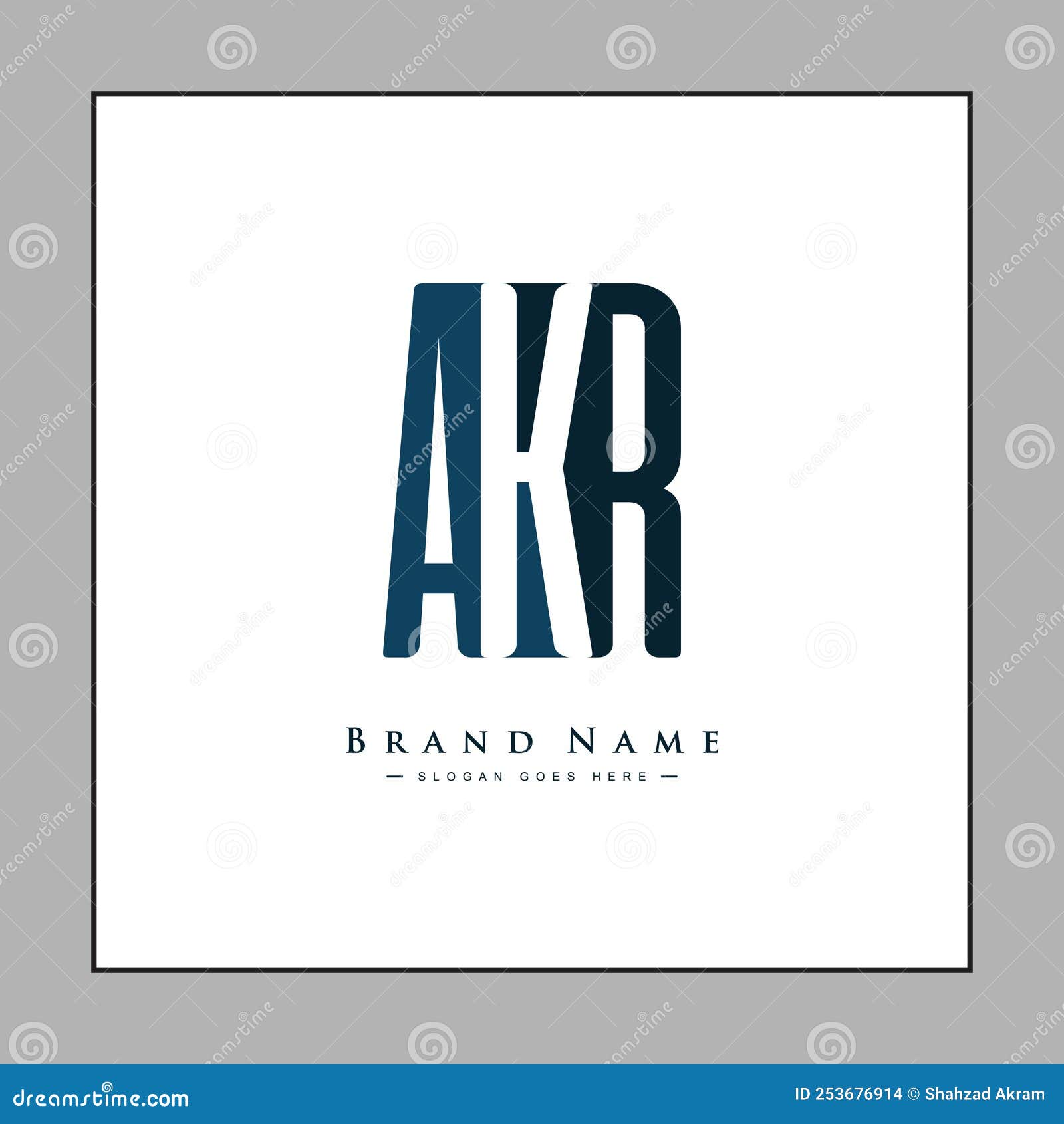 Simple Business Logo for Initial Letter AKR - Alphabet Logo Stock ...
