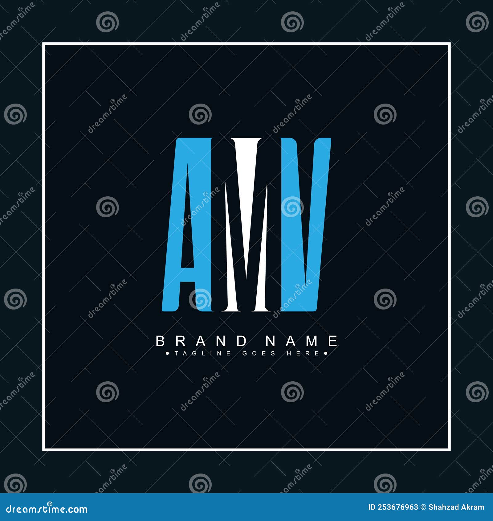 Simple Business Logo for Initial Letter AMV - Alphabet Logo Stock ...