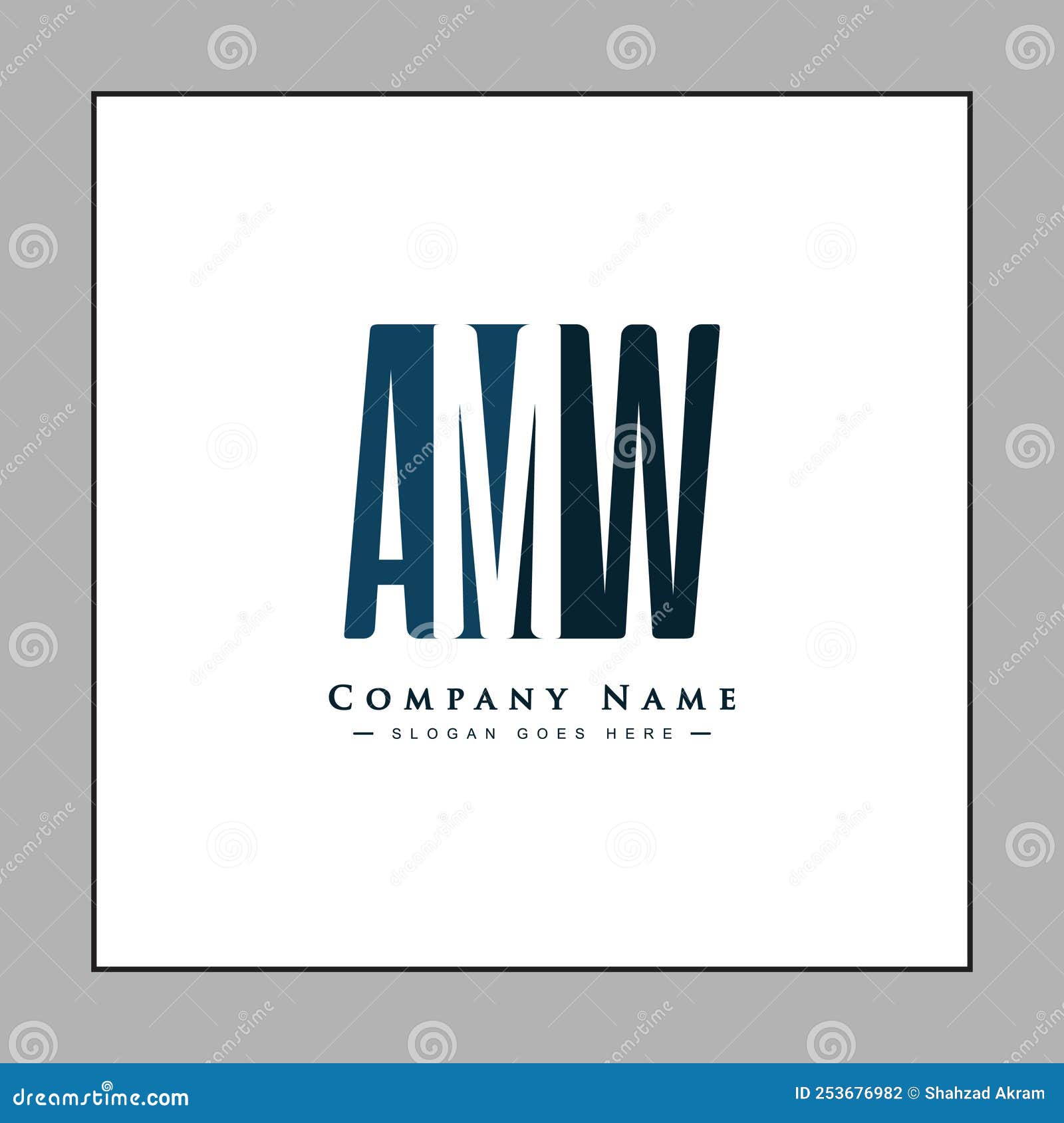 Simple Business Logo for Initial Letter AMW - Alphabet Logo Stock ...