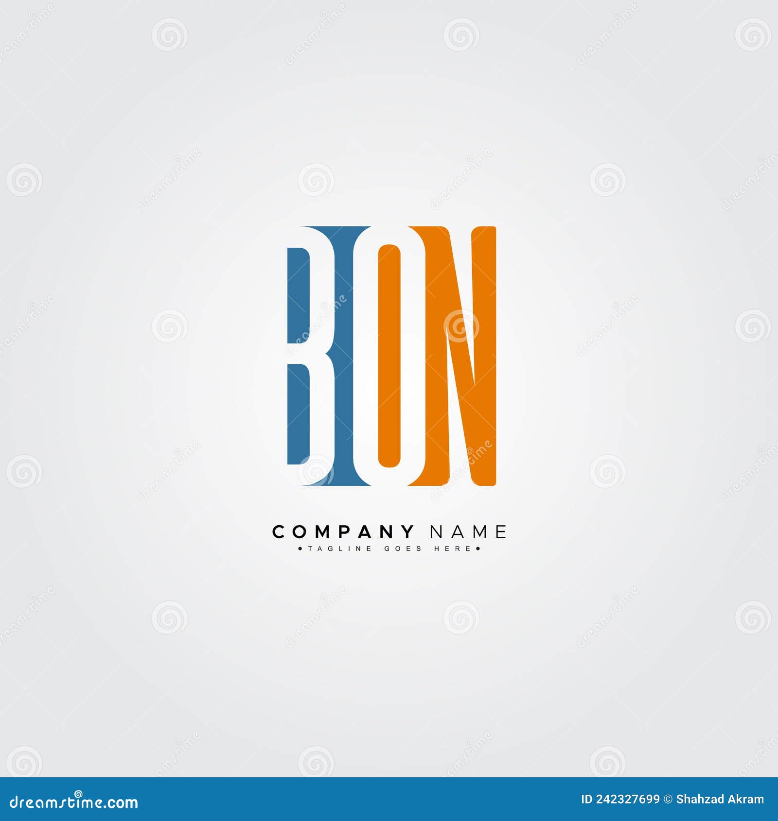Simple Business Logo for Initial Letter BON - Alphabet Logo Stock ...