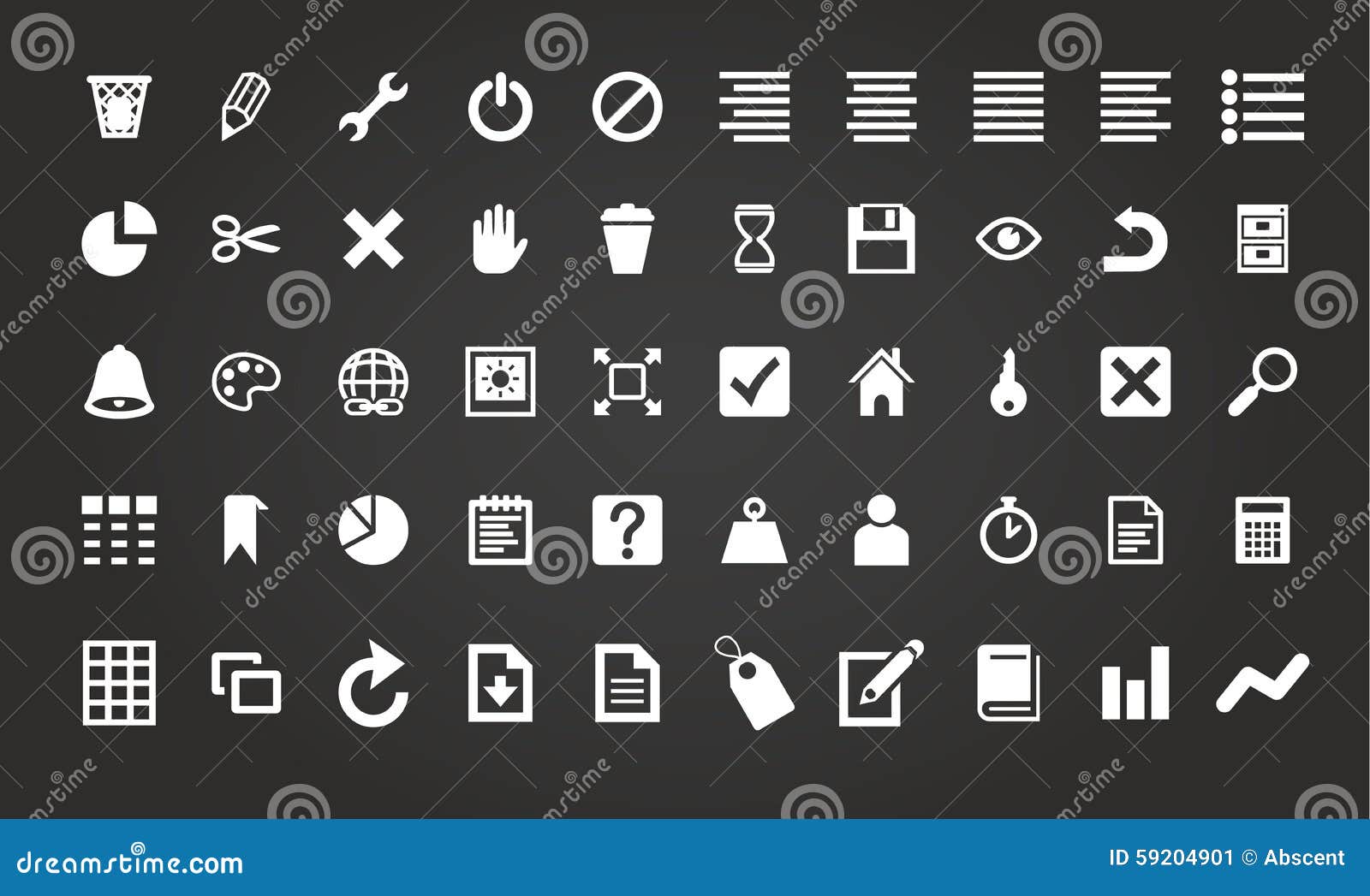 Simple Business and Office Icon Set Stock Vector - Illustration of ...