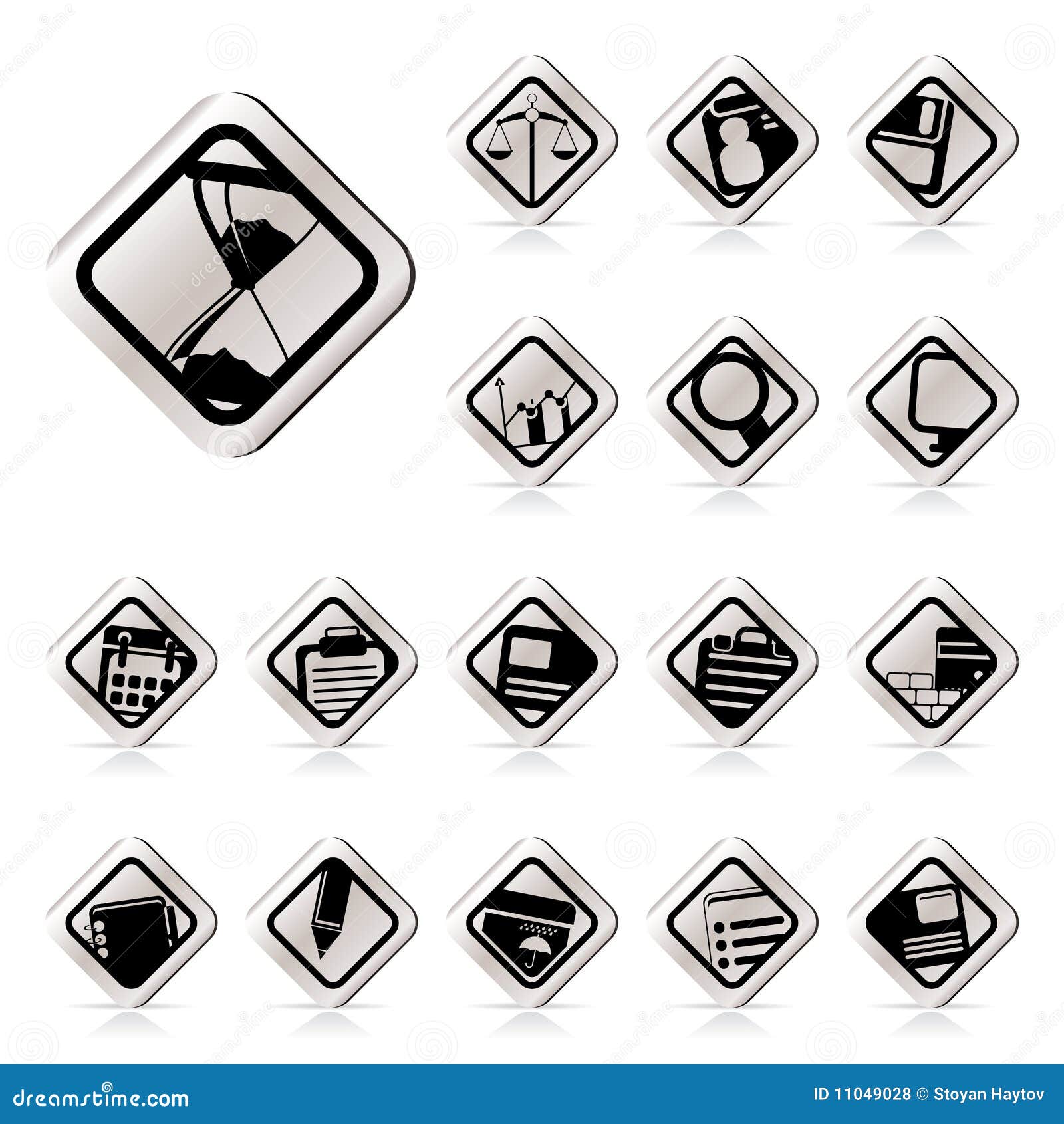 Simple Business and Office Icons Stock Vector - Illustration of media ...