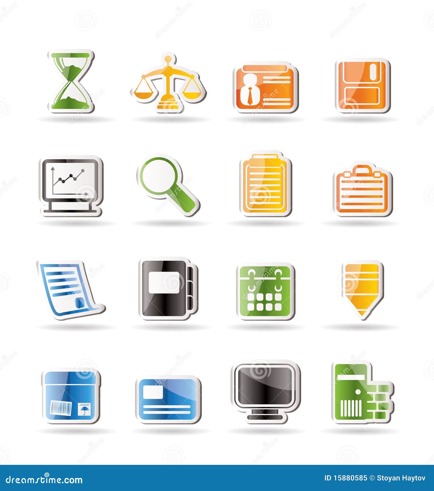 Simple Business and Office Icons Stock Vector - Illustration of address ...