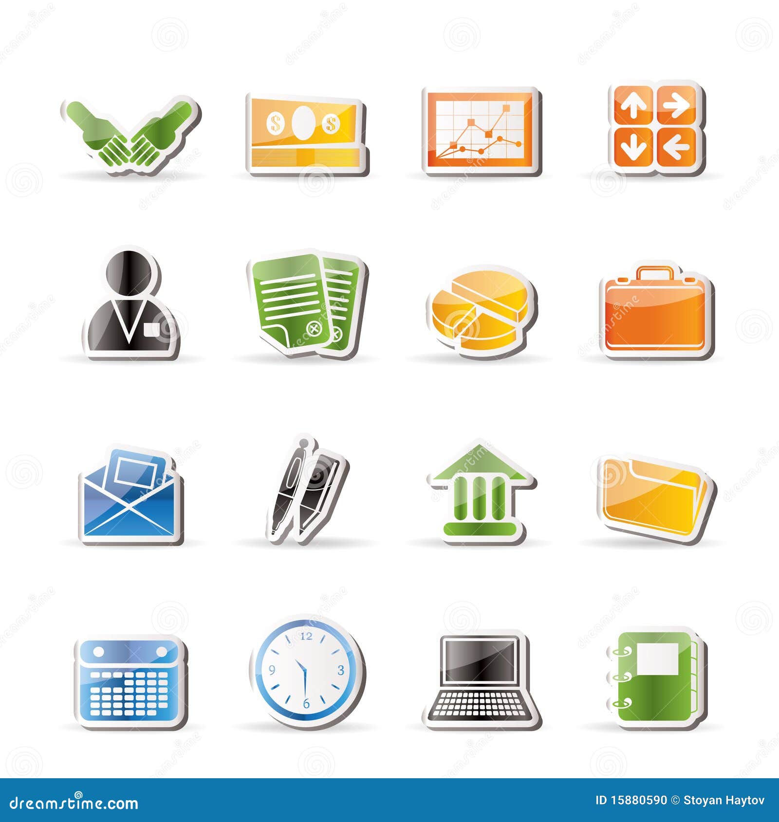 Simple Business and Office Icons Stock Vector - Illustration of bill ...