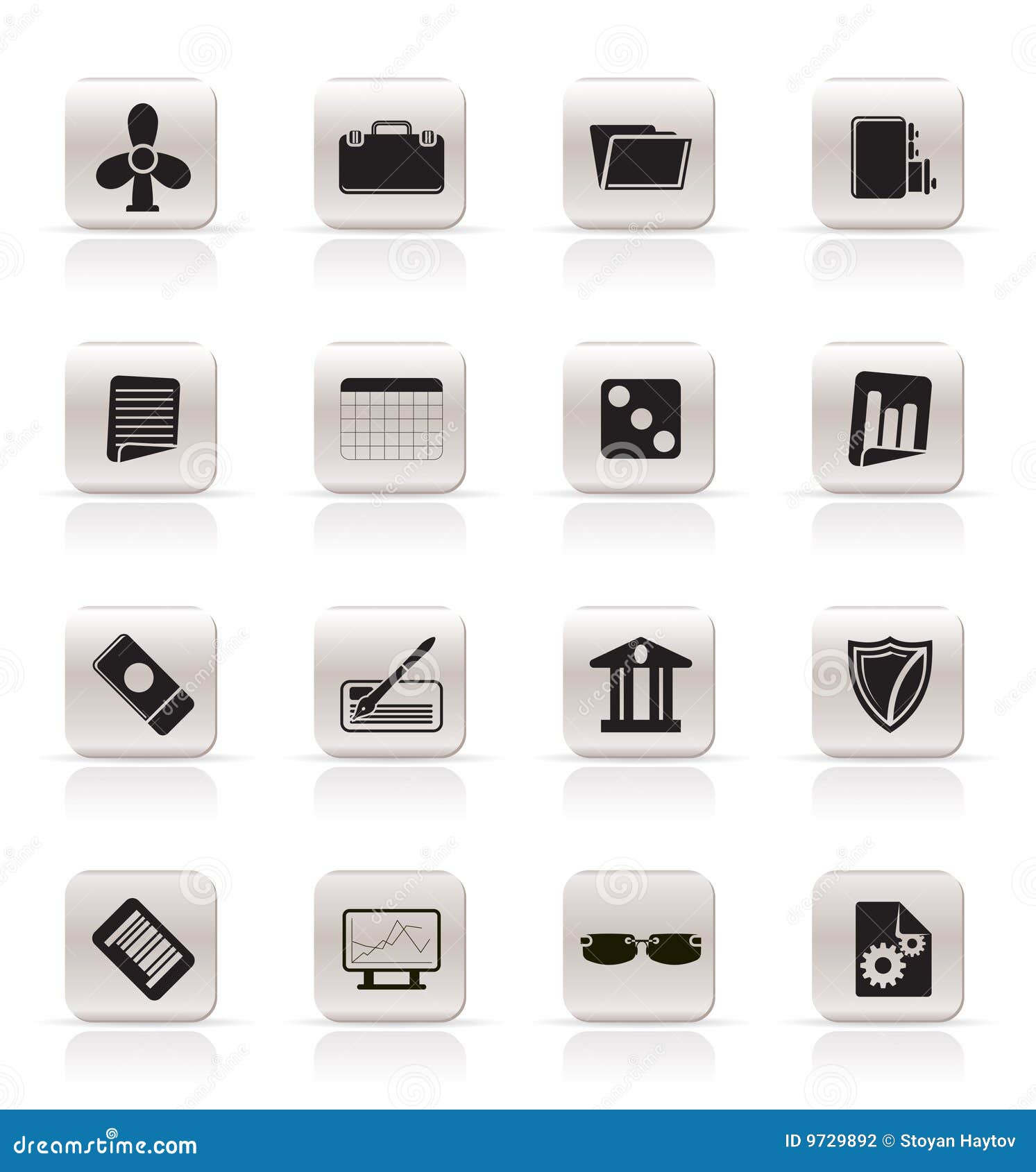 Simple Business and Office Icons Stock Vector - Illustration of bank ...