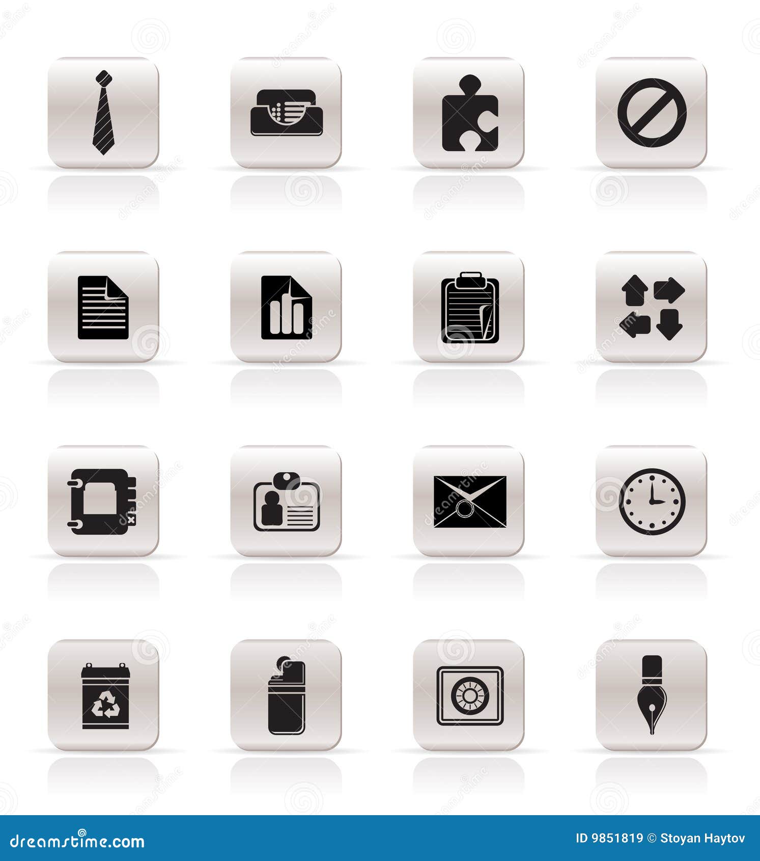 Simple Business and Office Icons Stock Vector - Illustration of bank ...