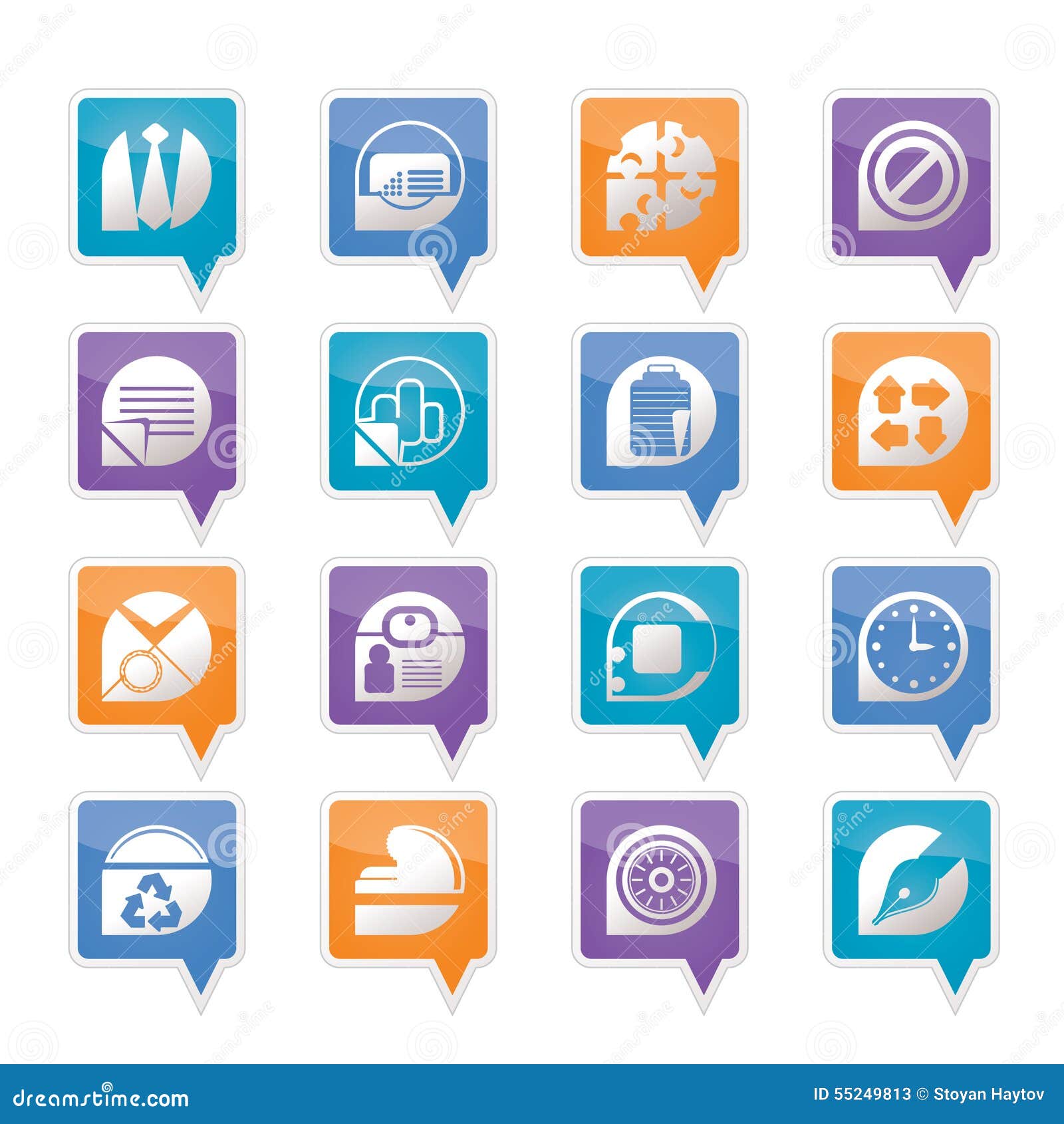 Simple Business and Office Icons Stock Vector - Illustration of bank ...