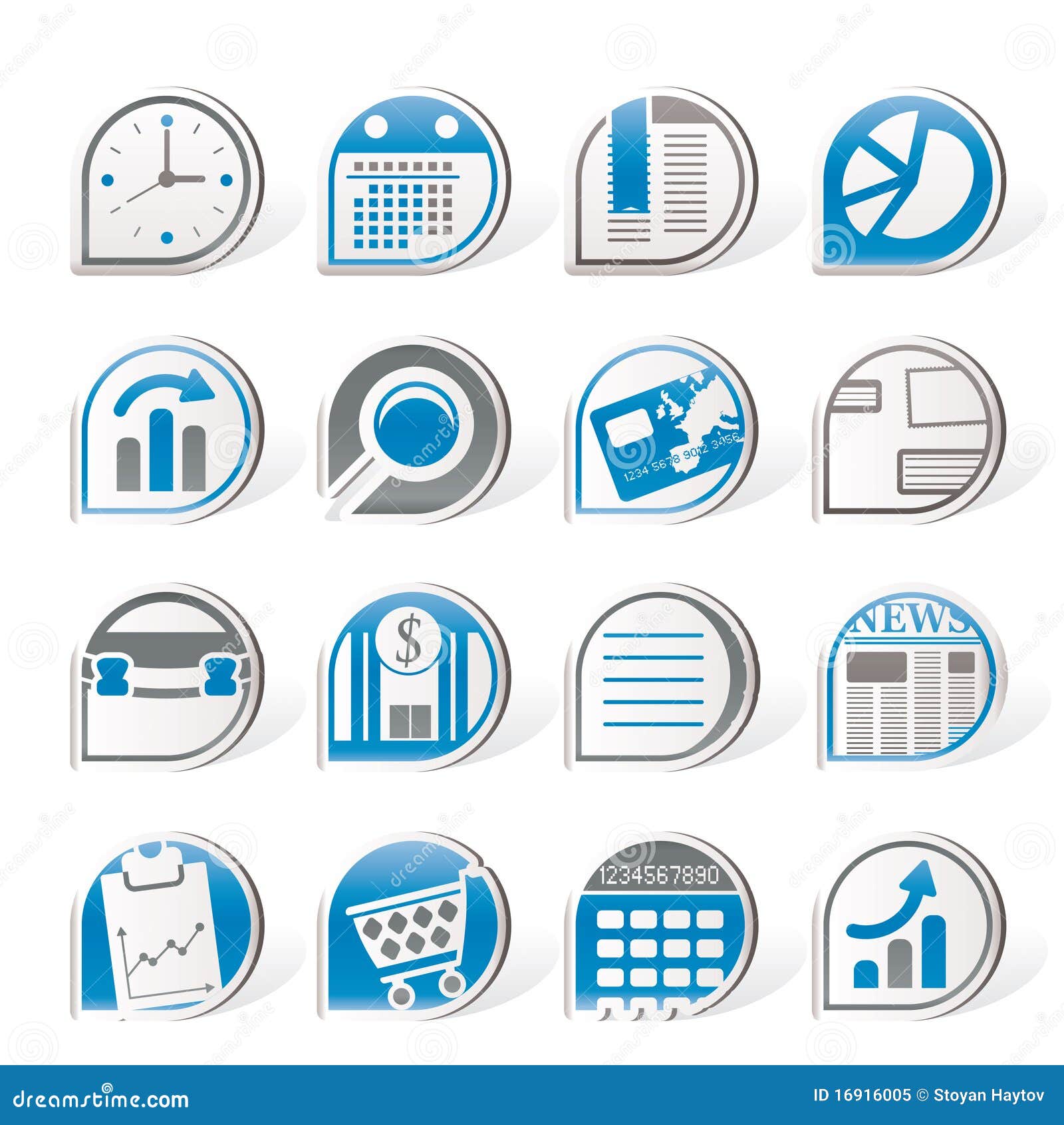 Simple Business and Office Internet Icons Stock Vector - Illustration ...