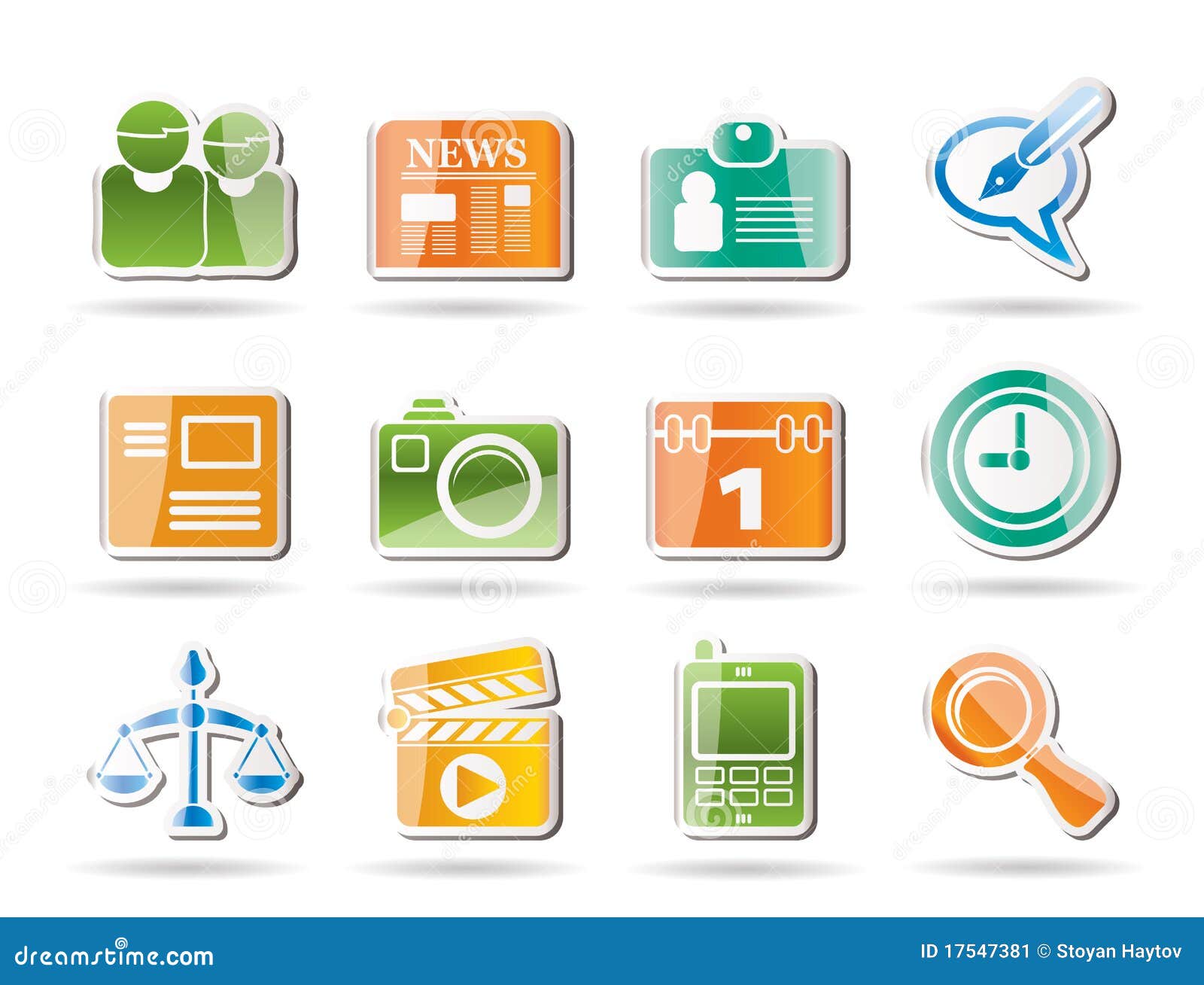 Simple Business and Office Internet Icons Stock Vector - Illustration ...