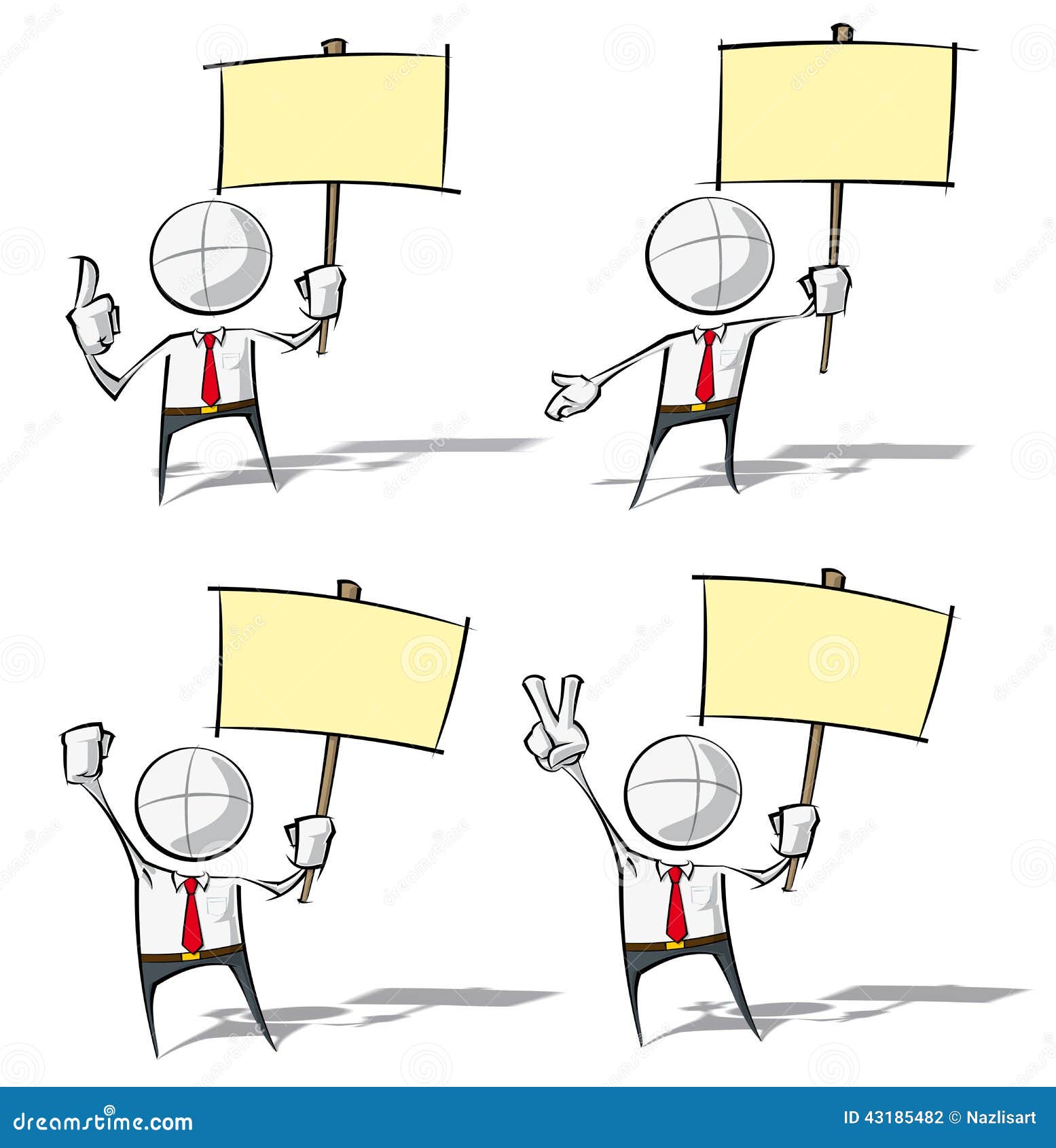 Simple Business People - Holding a Placard Stock Vector - Illustration ...