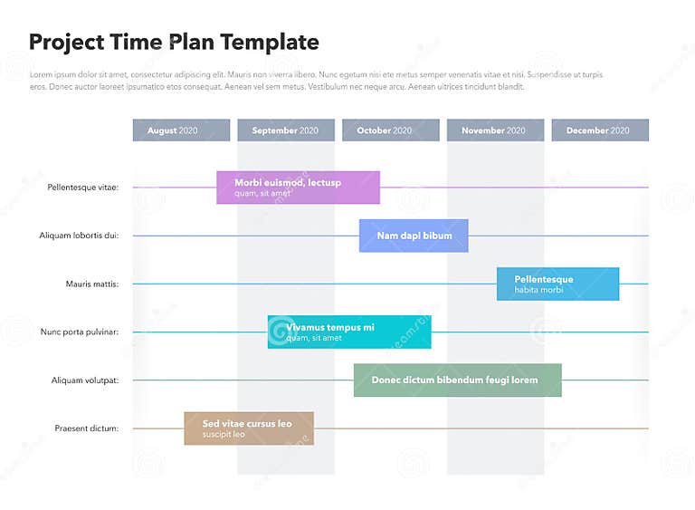 Simple Business Project Time Plan Template with Project Tasks in Time ...