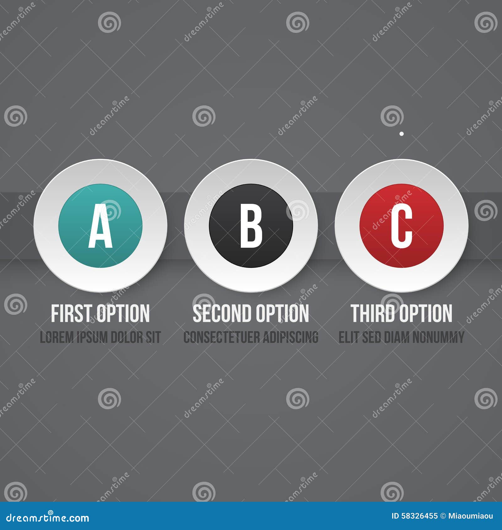 Simple Business Template with Three Options. Stock Vector ...