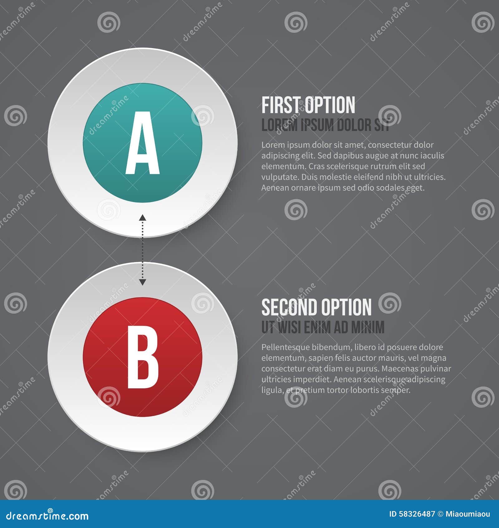Simple Business Template with Two Options. EPS10. Stock Vector ...