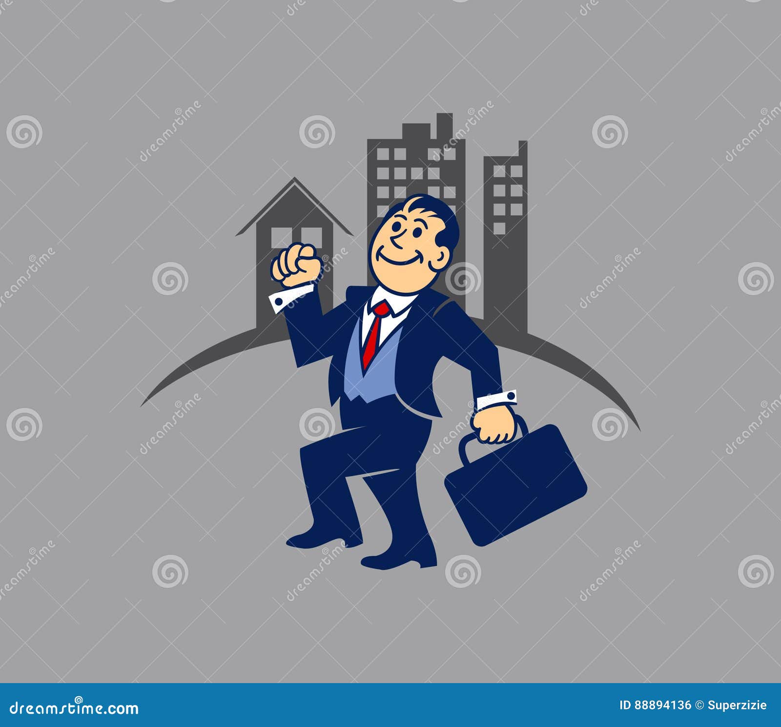 Simple Businessman Go To Work Stock Vector - Illustration of line, work ...