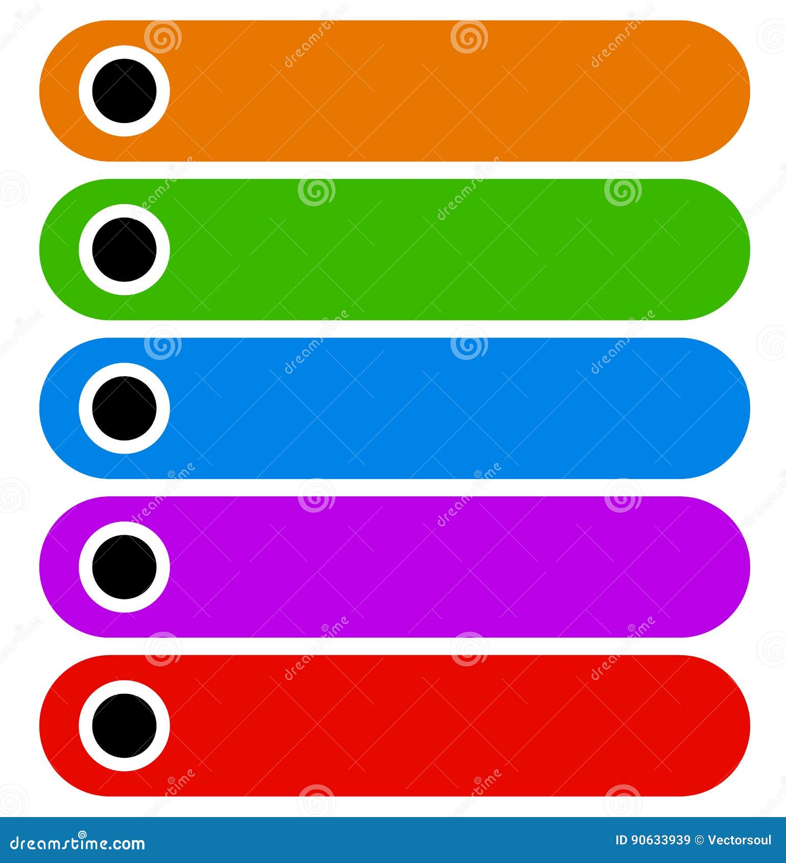 Simple Button (or Banner) Shapes, Background In 5 Matching Color ...
