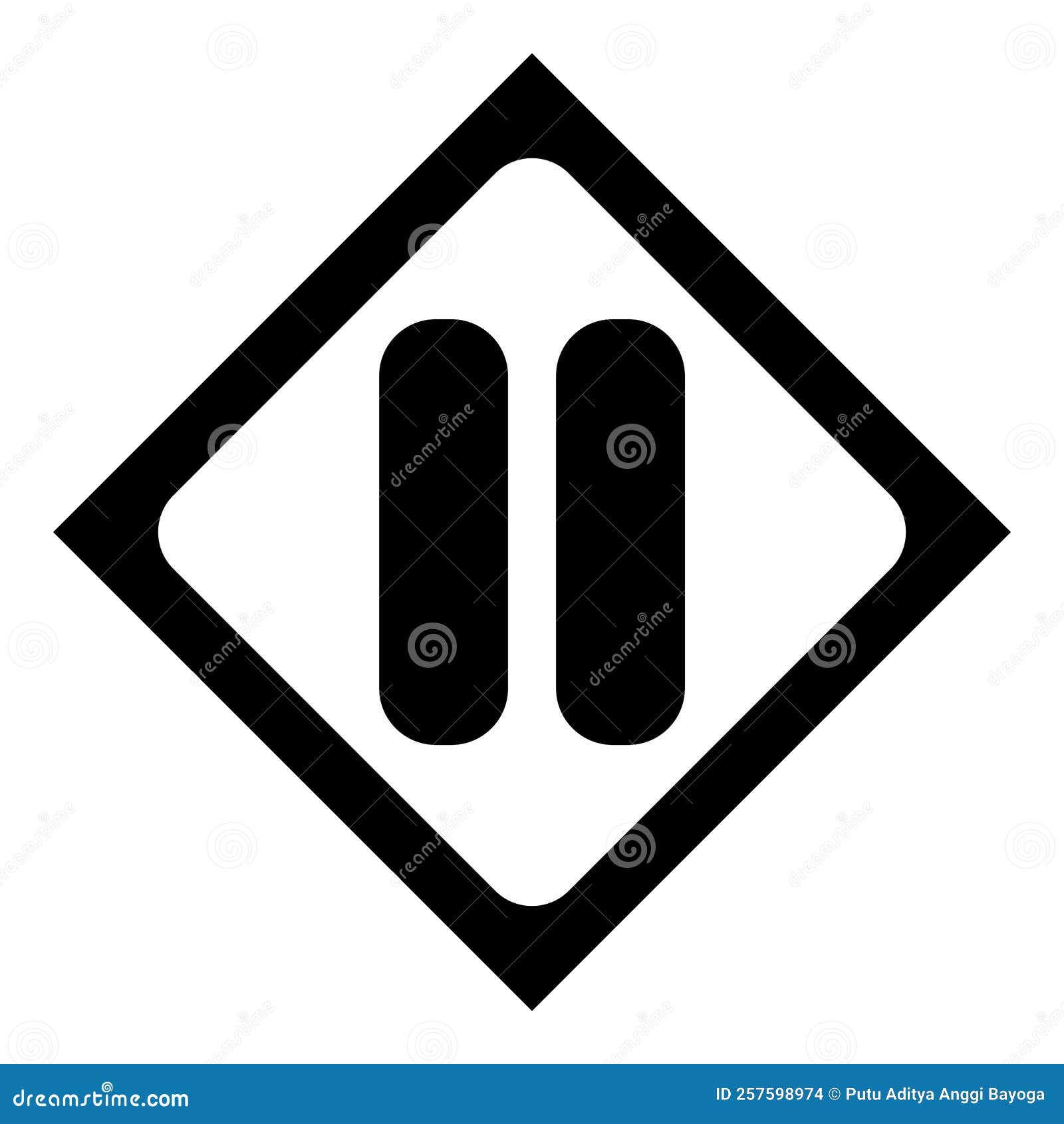 Simple pause button stock vector. Illustration of cartoon - 257598974
