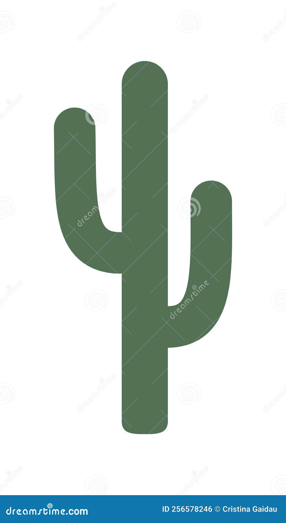 Simple Cactus Vector Illustration Isolated on White Background Stock ...