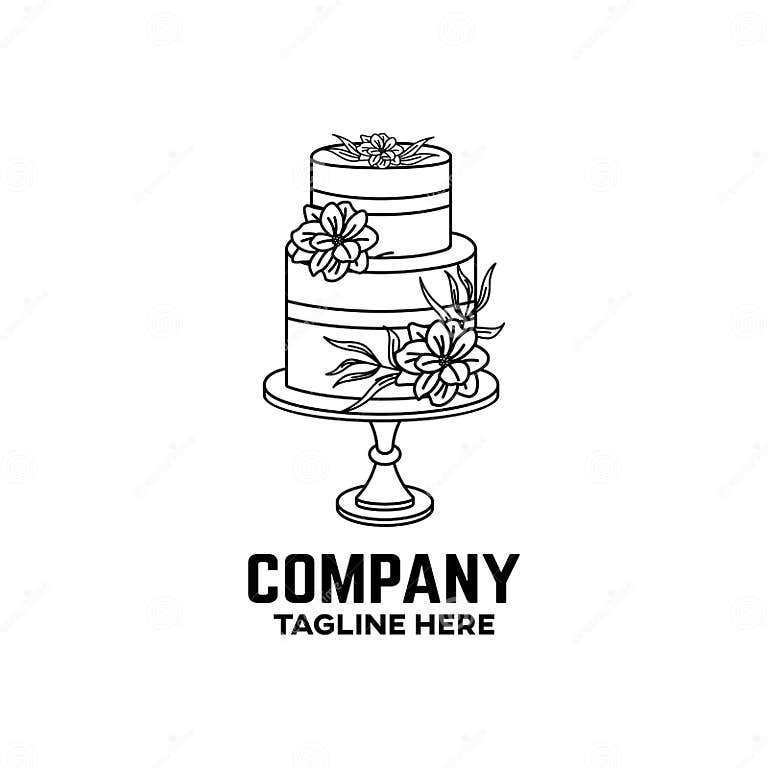 Simple cake logo stock vector. Illustration of white - 217512941